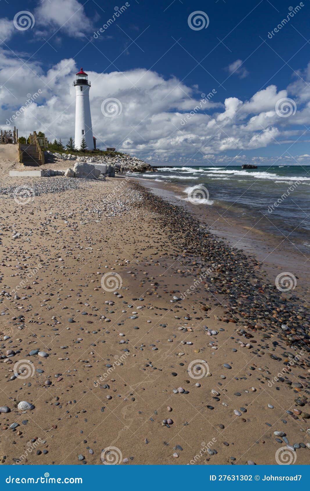 Crisp Point Lighthouse stock photo. Image of michigan - 27631302