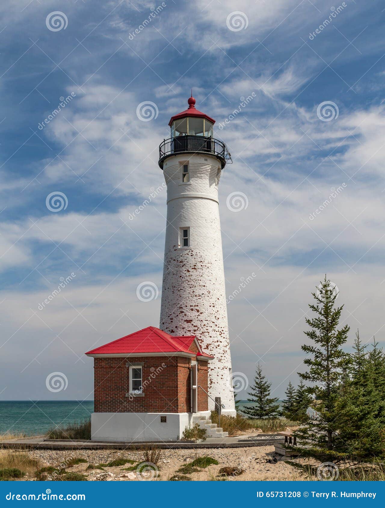 Crisp Point Lighthouse stock photo. Image of superior - 65731208