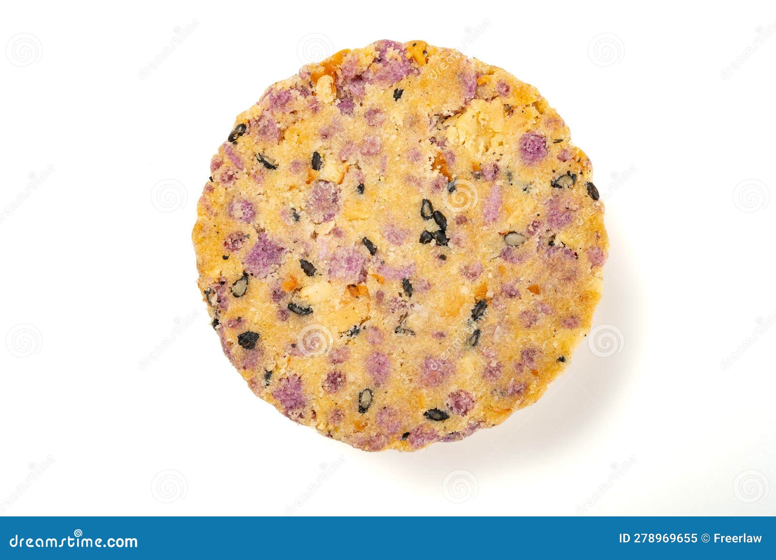 A Crisp Purple Rice Cake on White Background Stock Image - Image of ...