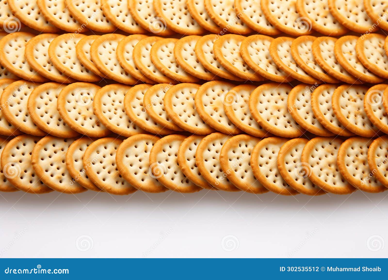 Crisp and Round Crackers Create a Symmetrical Pattern on White Stock ...