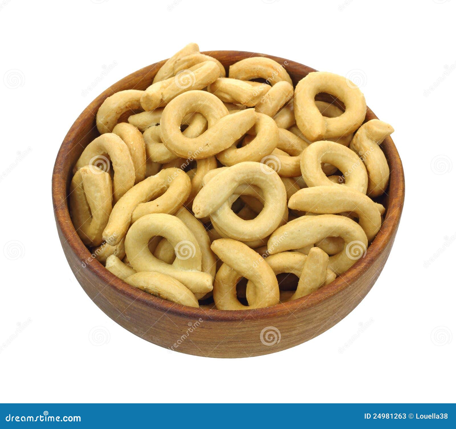 Crisp Small Round Pretzel Loops Stock Image - Image of smooth, wooden ...