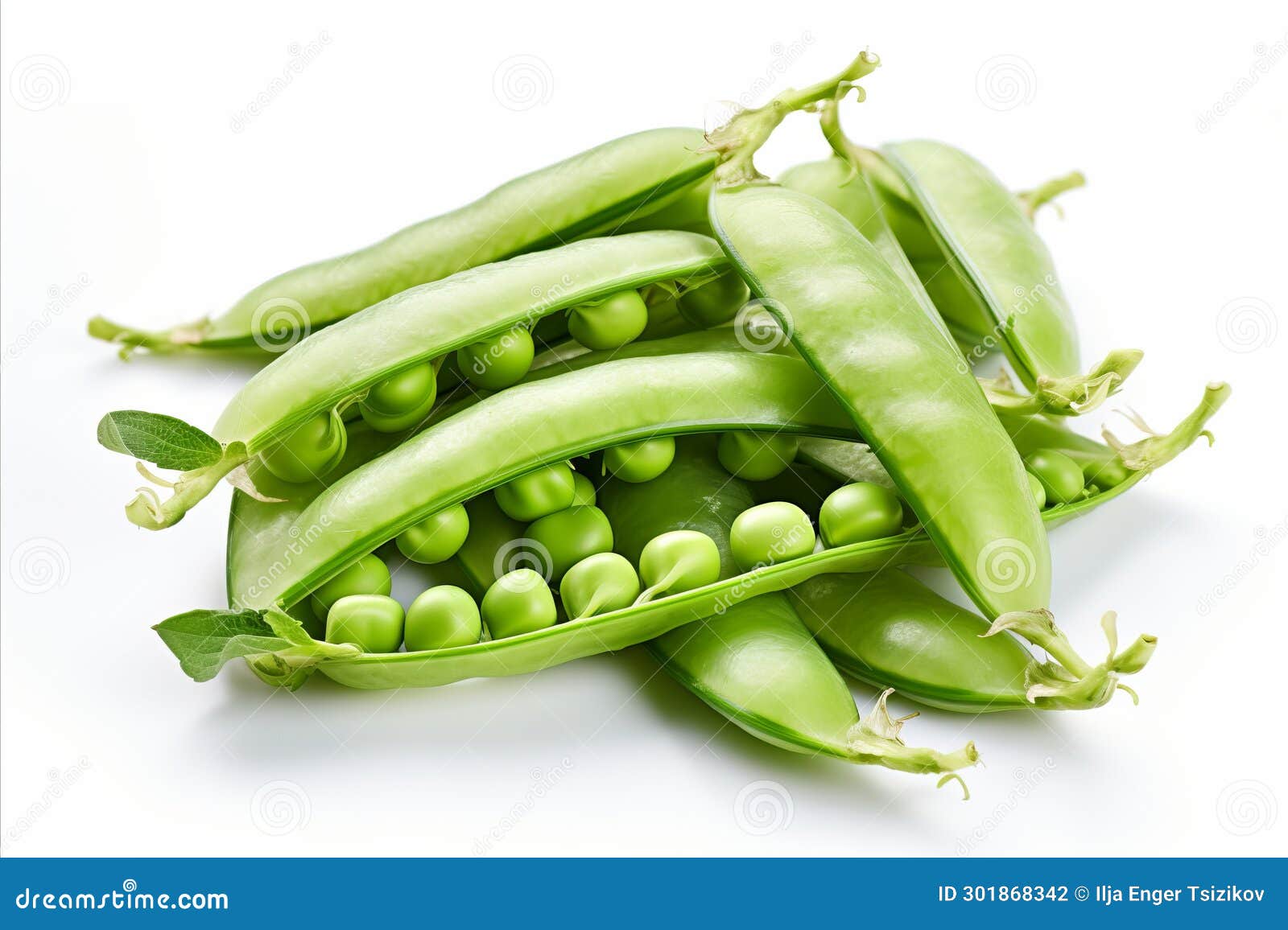 Crisp Snow Peas Arranged on White Backdrop for Captivating Ads and ...