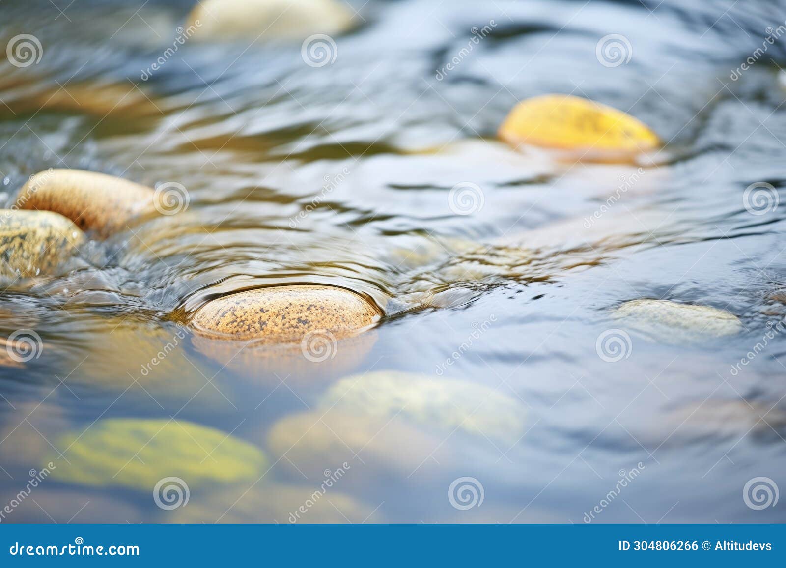 Crisp Water Flowing Over Round River Stones Stock Photo - Image of ...