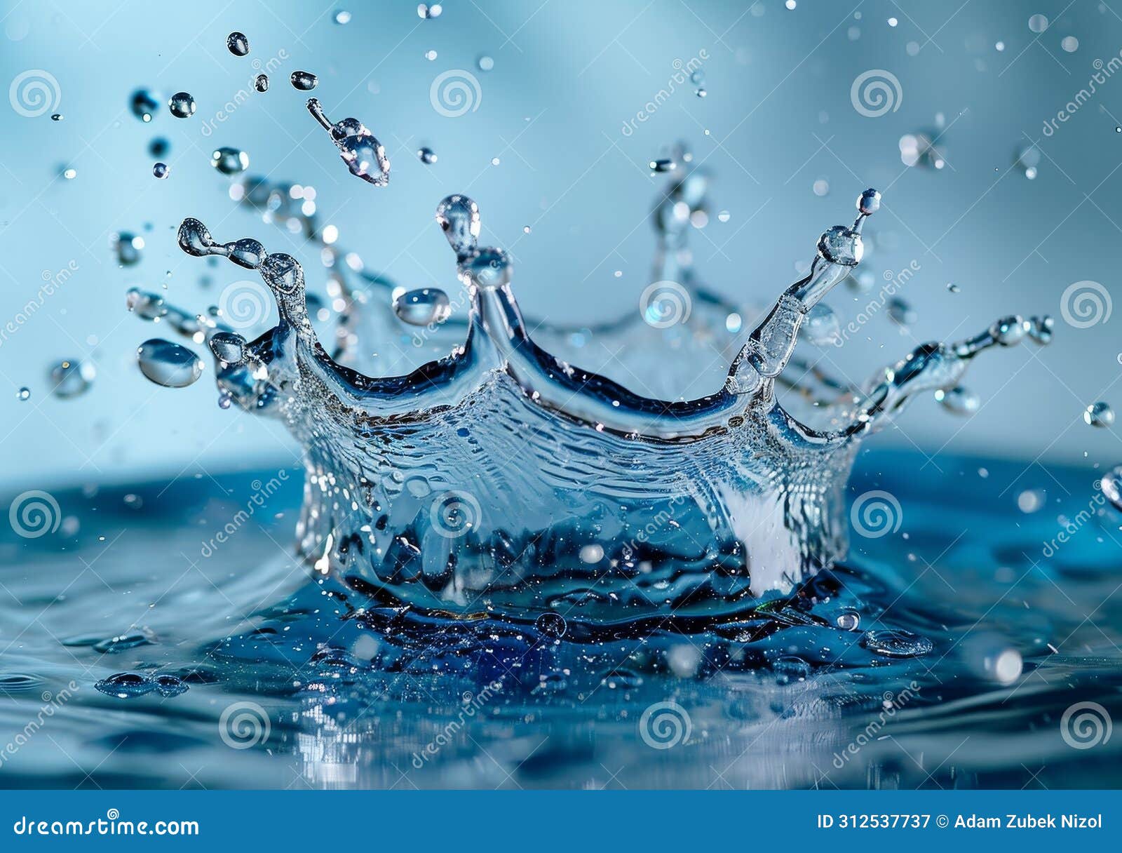Crisp Water Splash on Blue Background Stock Illustration - Illustration ...