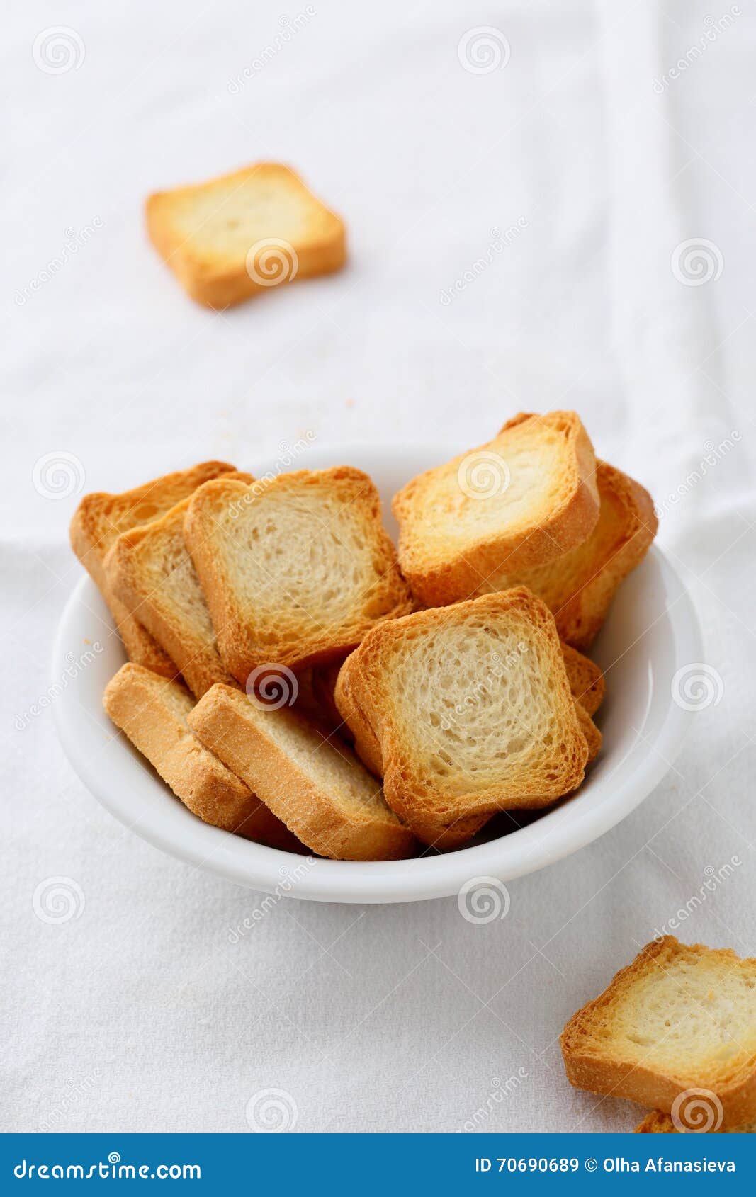 Crisp wheat bread croutons stock image. Image of fried - 70690689