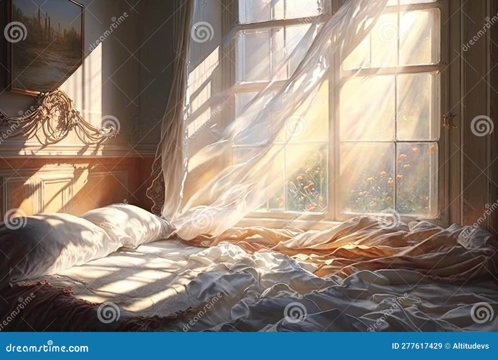 Crisp White Sheets, Sun Rays, and Warm Breeze Coming through the Window ...