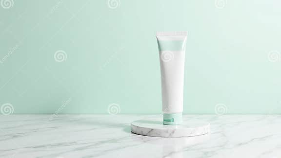 Crisp White Toothpaste Tube on Marble Surface Stock Illustration ...