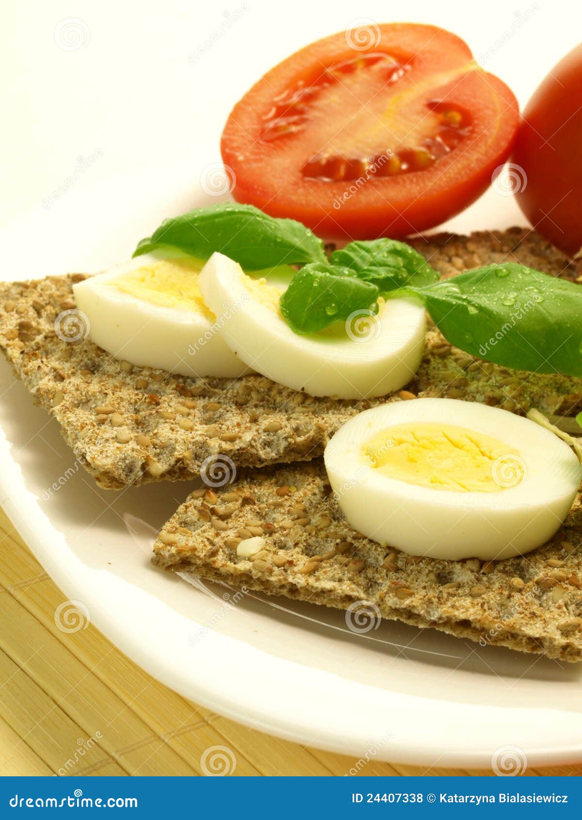Crispbread with egg stock photo. Image of appetizer, light - 24407338
