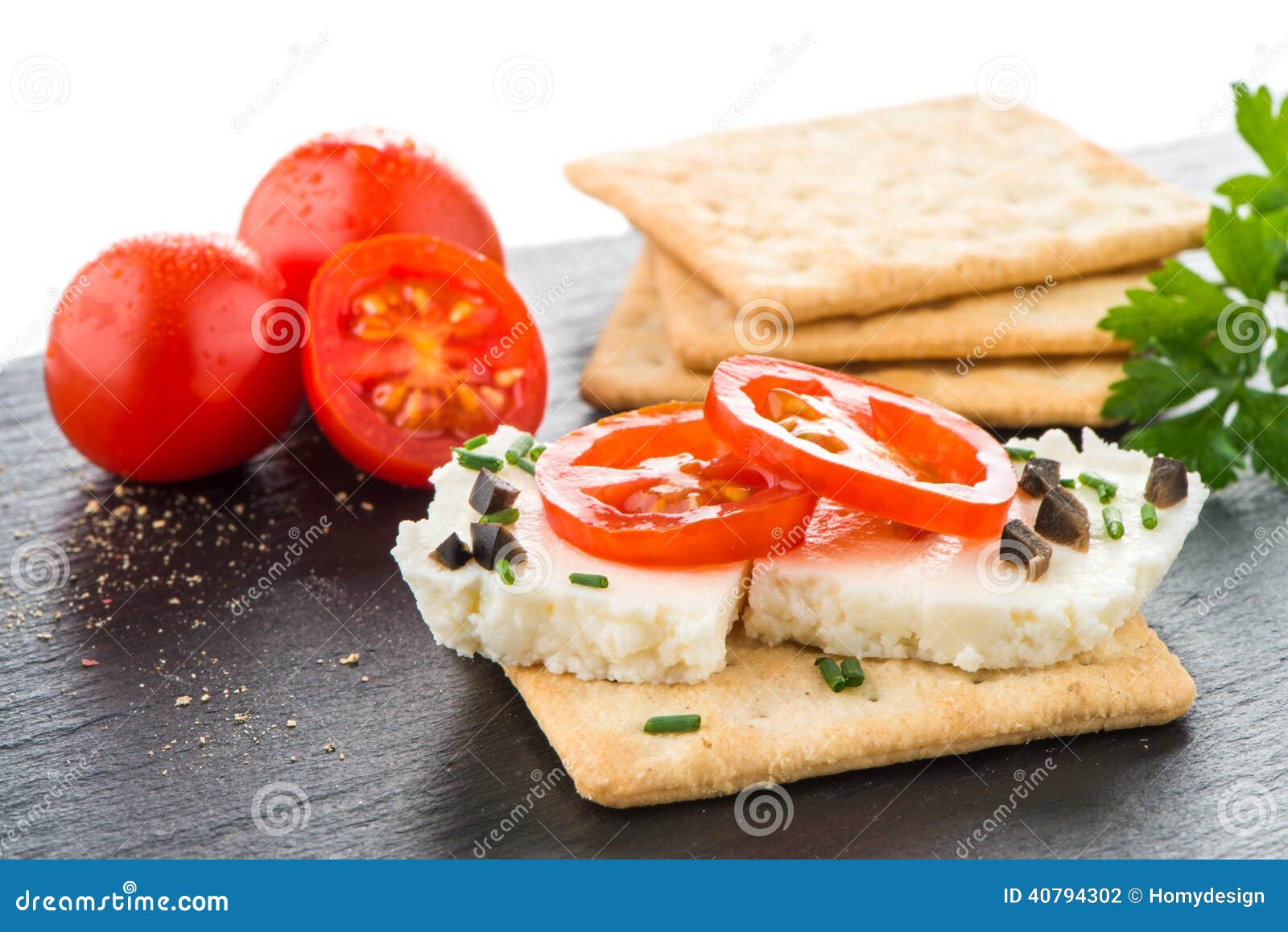 Crispbread with fromage stock photo. Image of light, cottage - 40794302