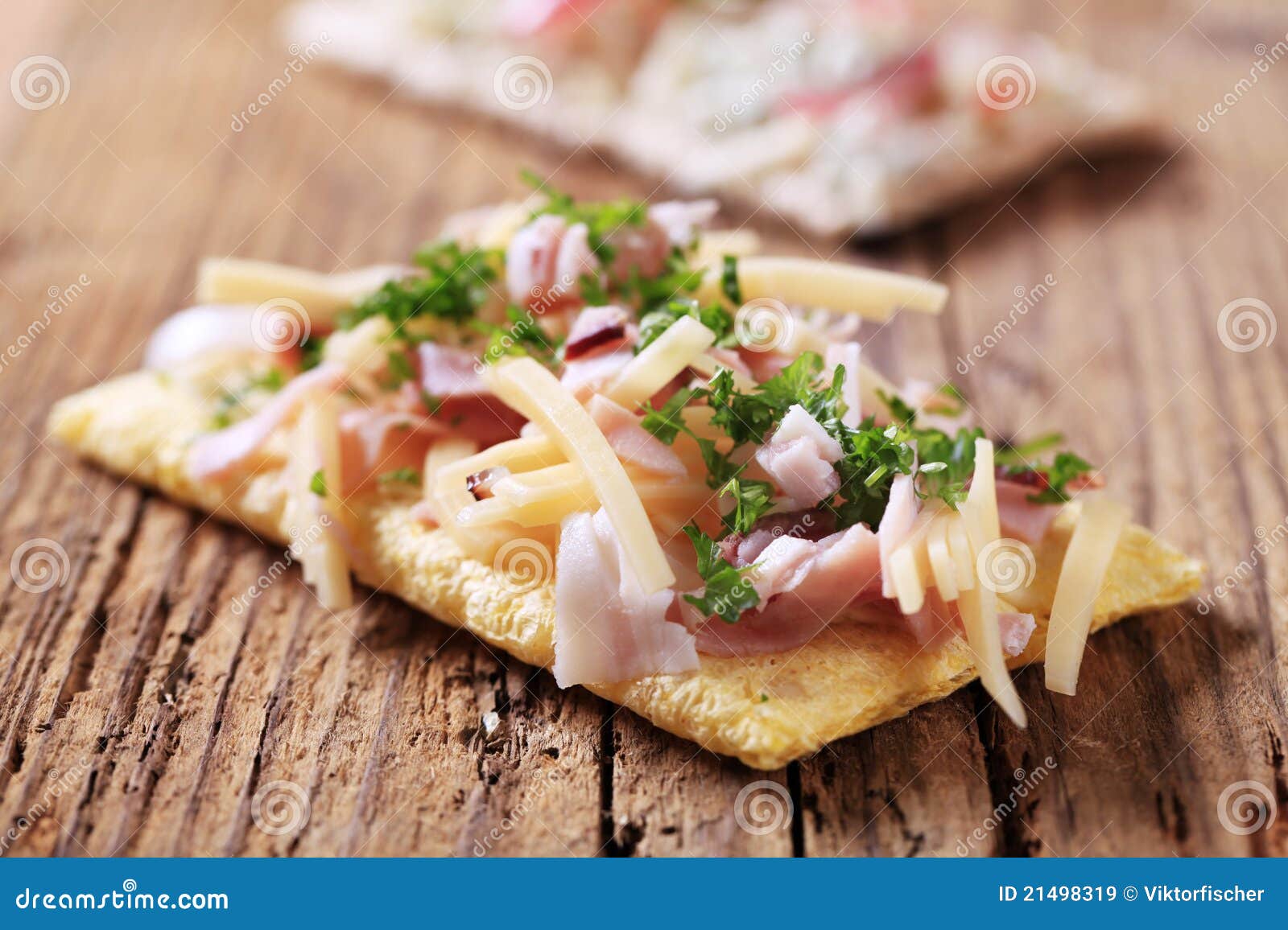 Crispbread with Ham and Cheese Stock Image - Image of hard, food: 21498319