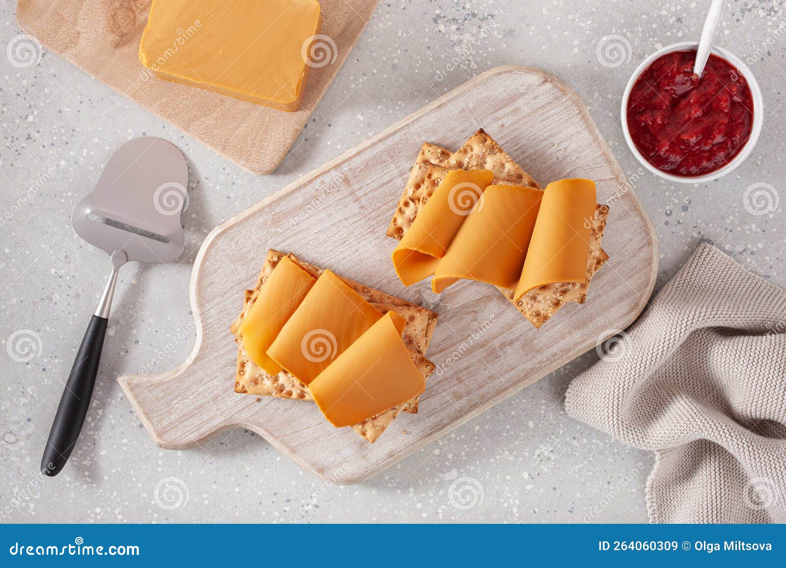 Crispbread with Norwegian Brunost Traditional Brown Cheese Stock Image ...