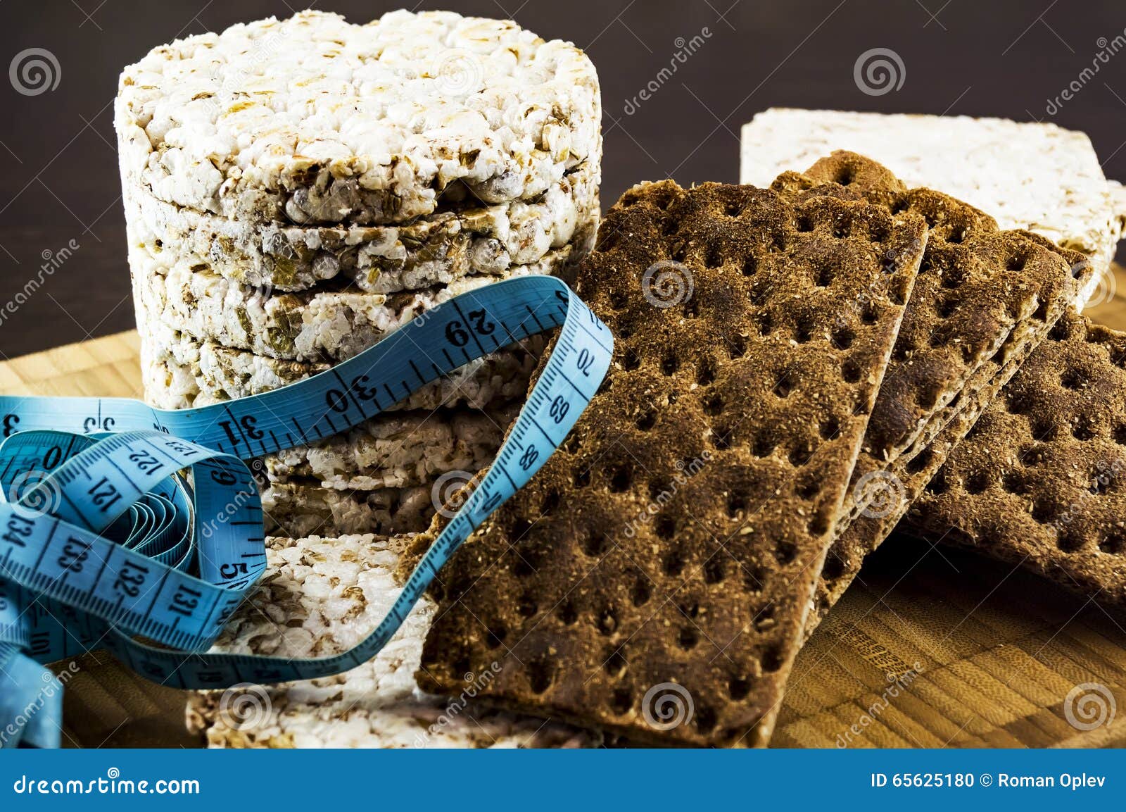 Crispbread and ruler stock photo. Image of centimeters - 65625180