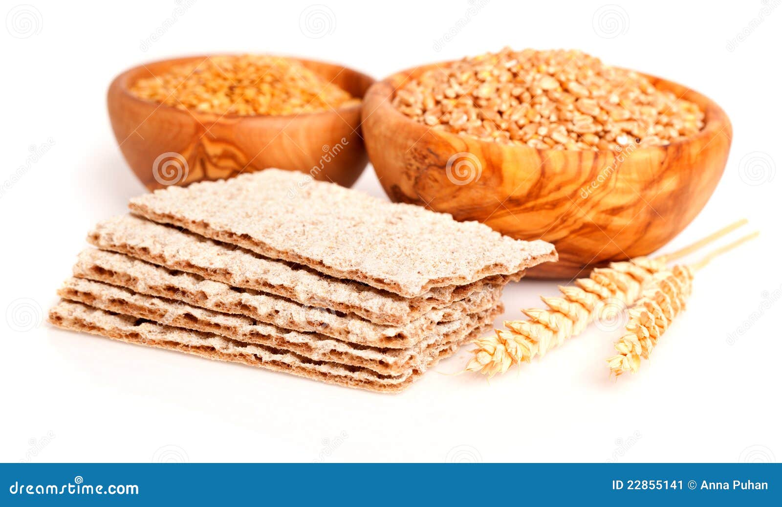Crispbread with Wheat Grain Stock Image - Image of organic, dietary ...