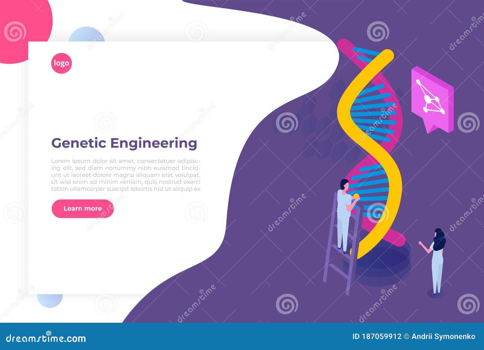 CRISPR CAS9 - Genetic Engineering Isometric Concept. Stock Vector ...