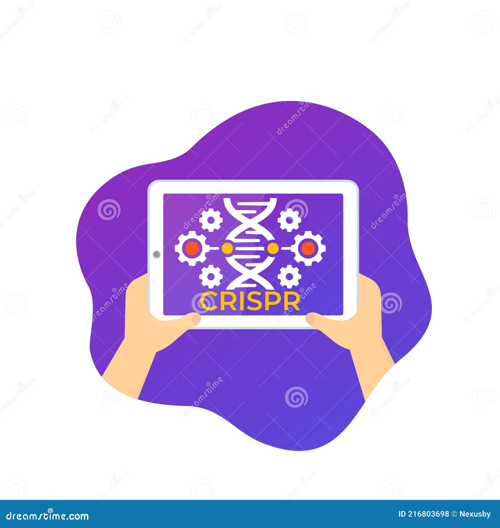 CRISPR, Genome Editing Icon with a Tablet Stock Vector - Illustration ...