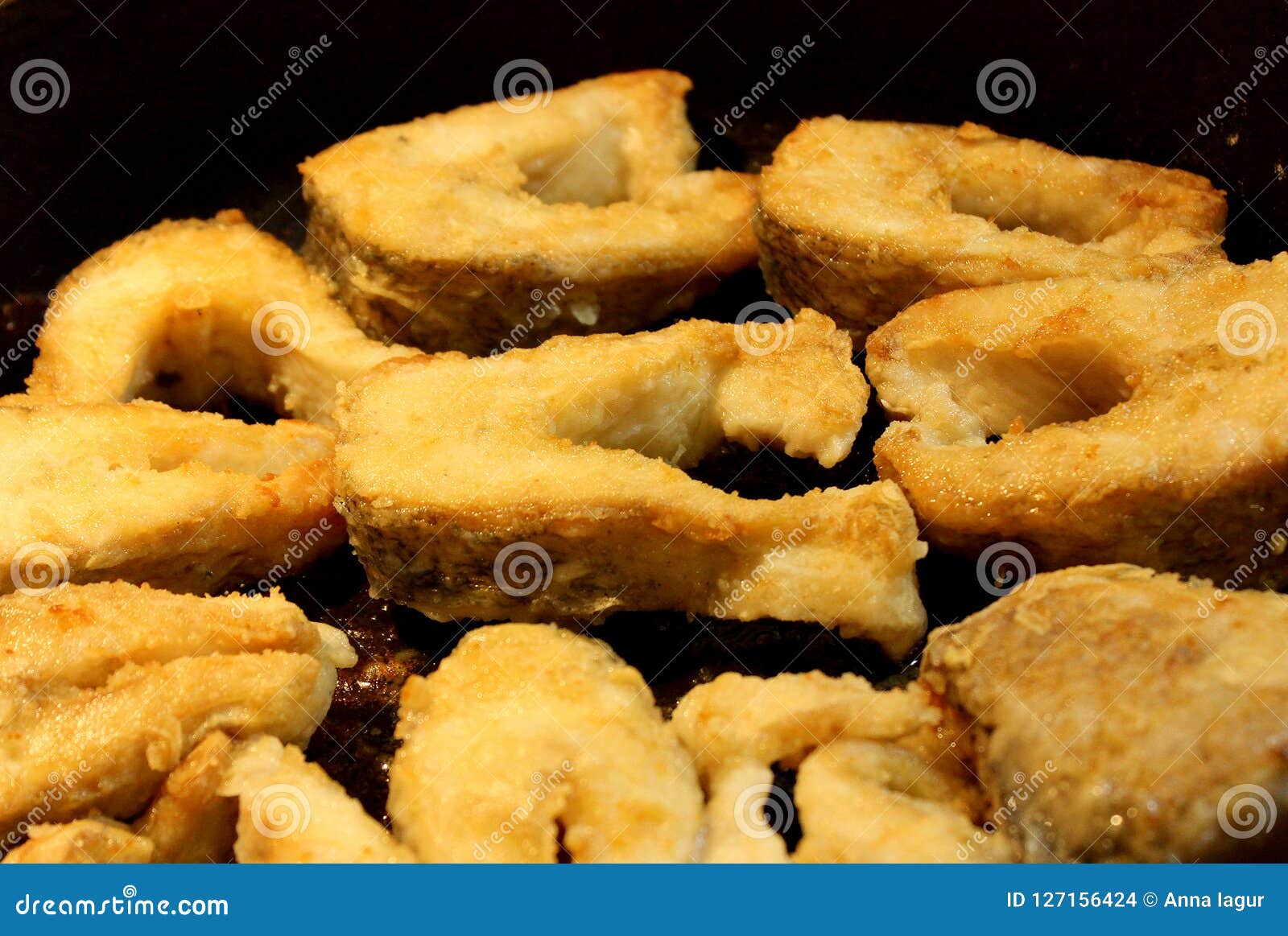 Crispy Appetizing Fried Pieces of Fish Stock Photo - Image of taste ...