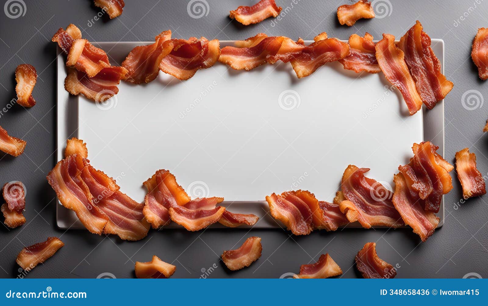 Crispy Bacon Frame stock illustration. Illustration of savory - 348658436