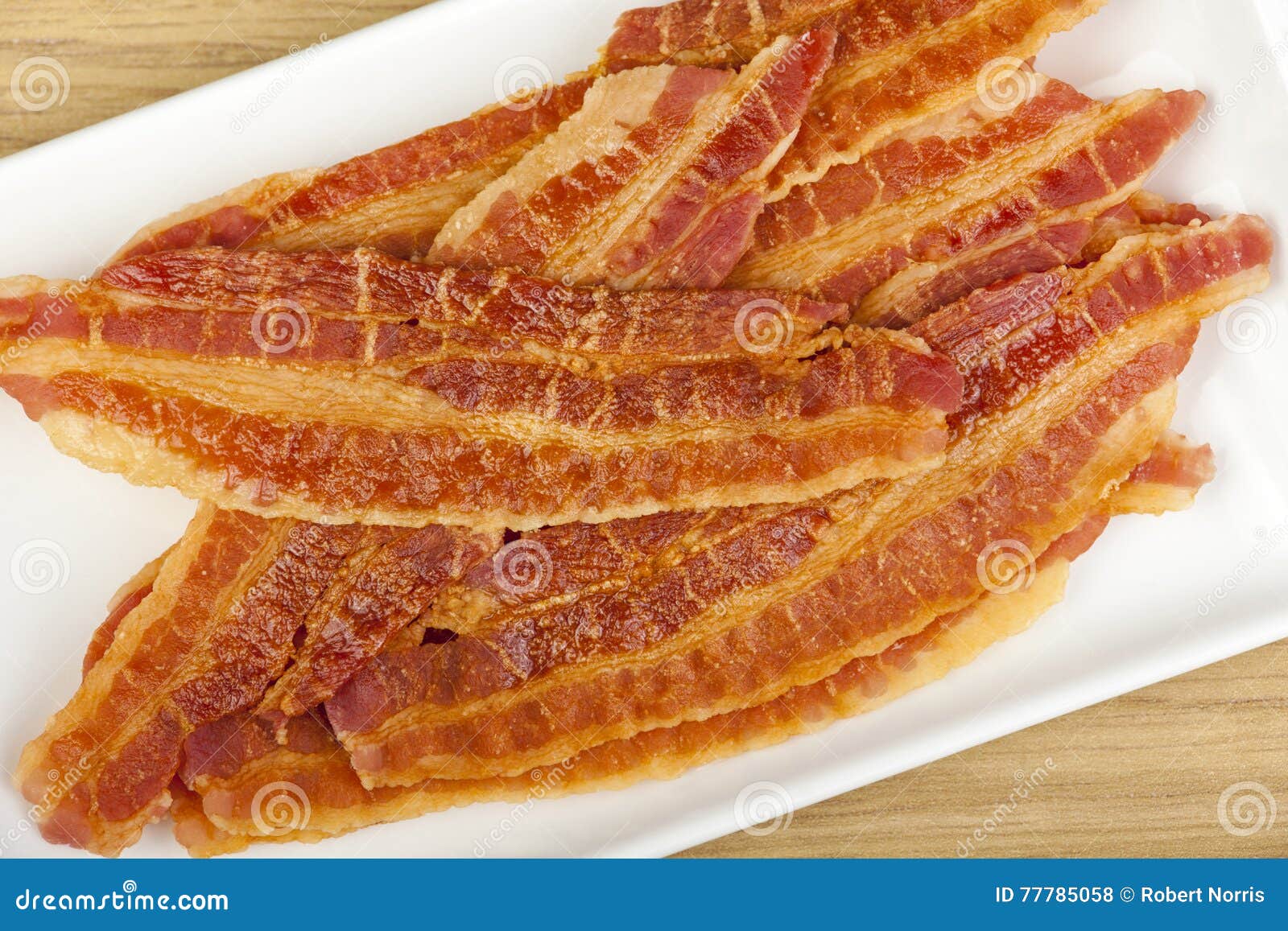 Crispy Bacon Rashers Prepared on a Platter Stock Photo - Image of diet ...