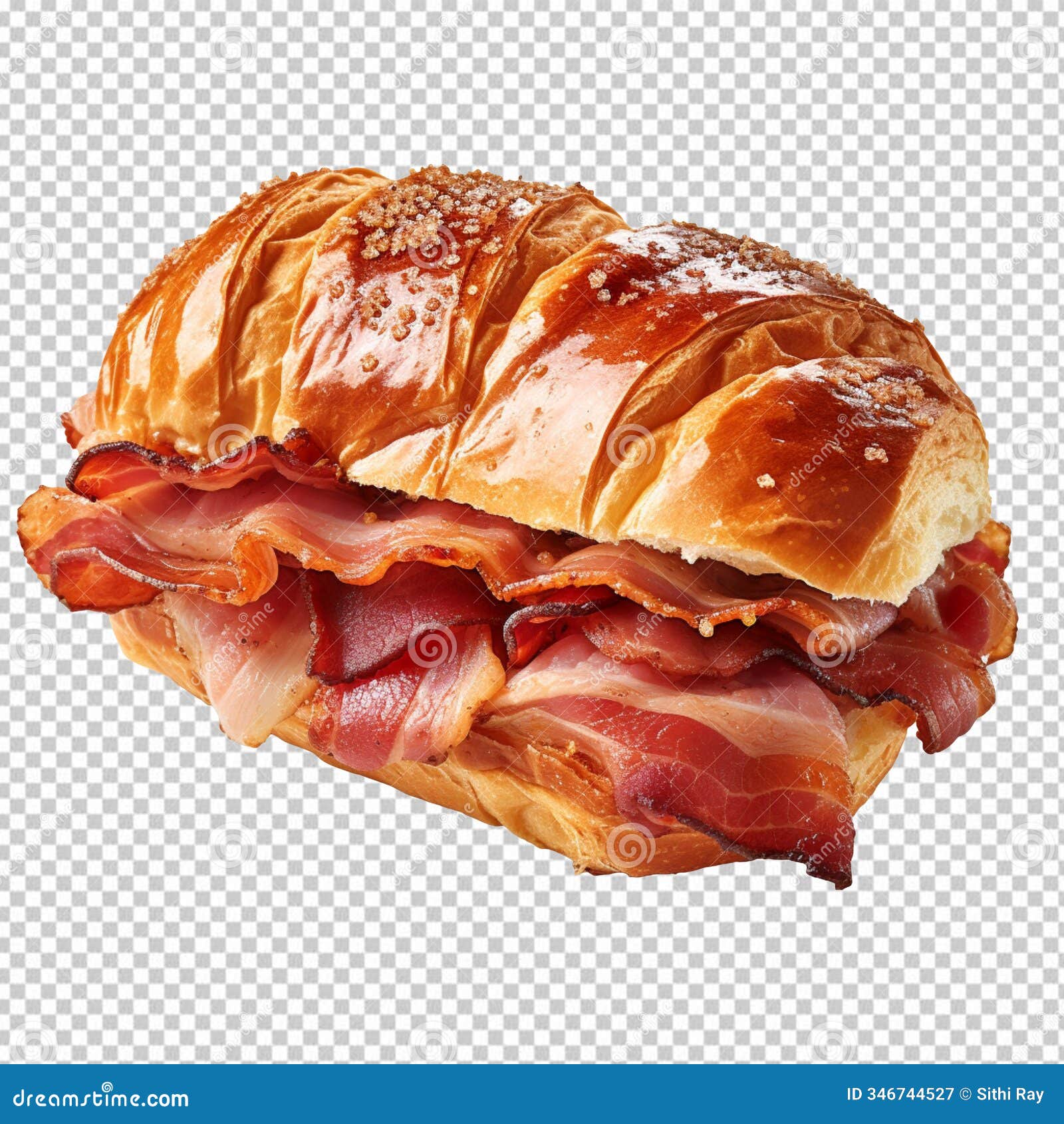 Crispy Bacon Roll Isolated on Transparent Background Stock Illustration ...