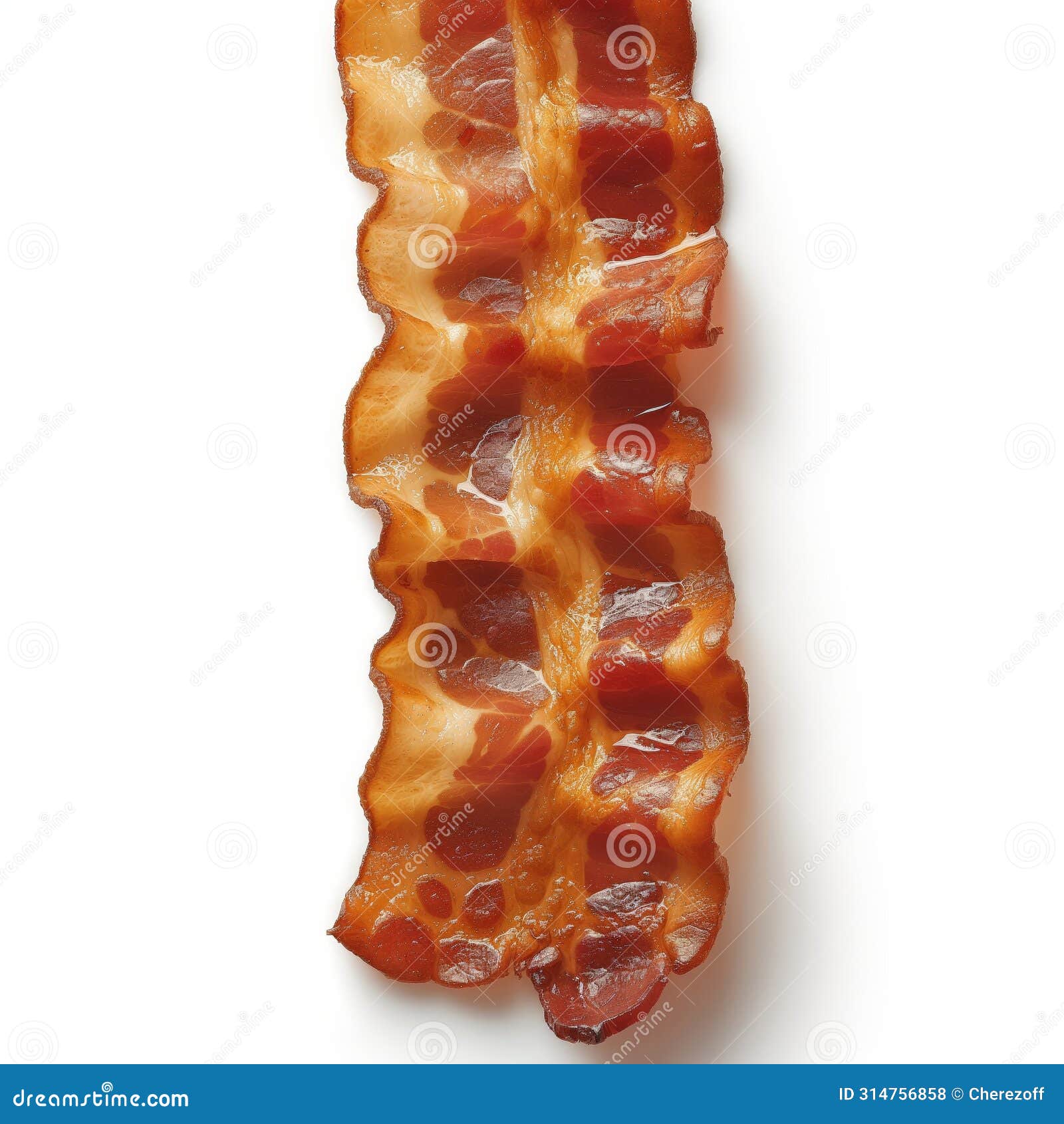 Crispy Bacon Strip on White Background Stock Photo - Image of grill ...