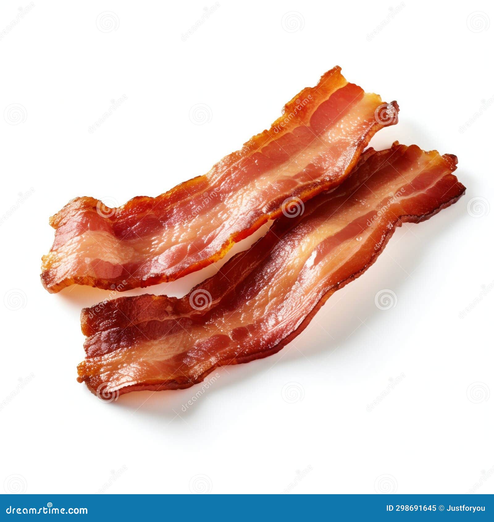 Crispy Bacon Strips Isolated on White Background. Generative Ai Stock ...