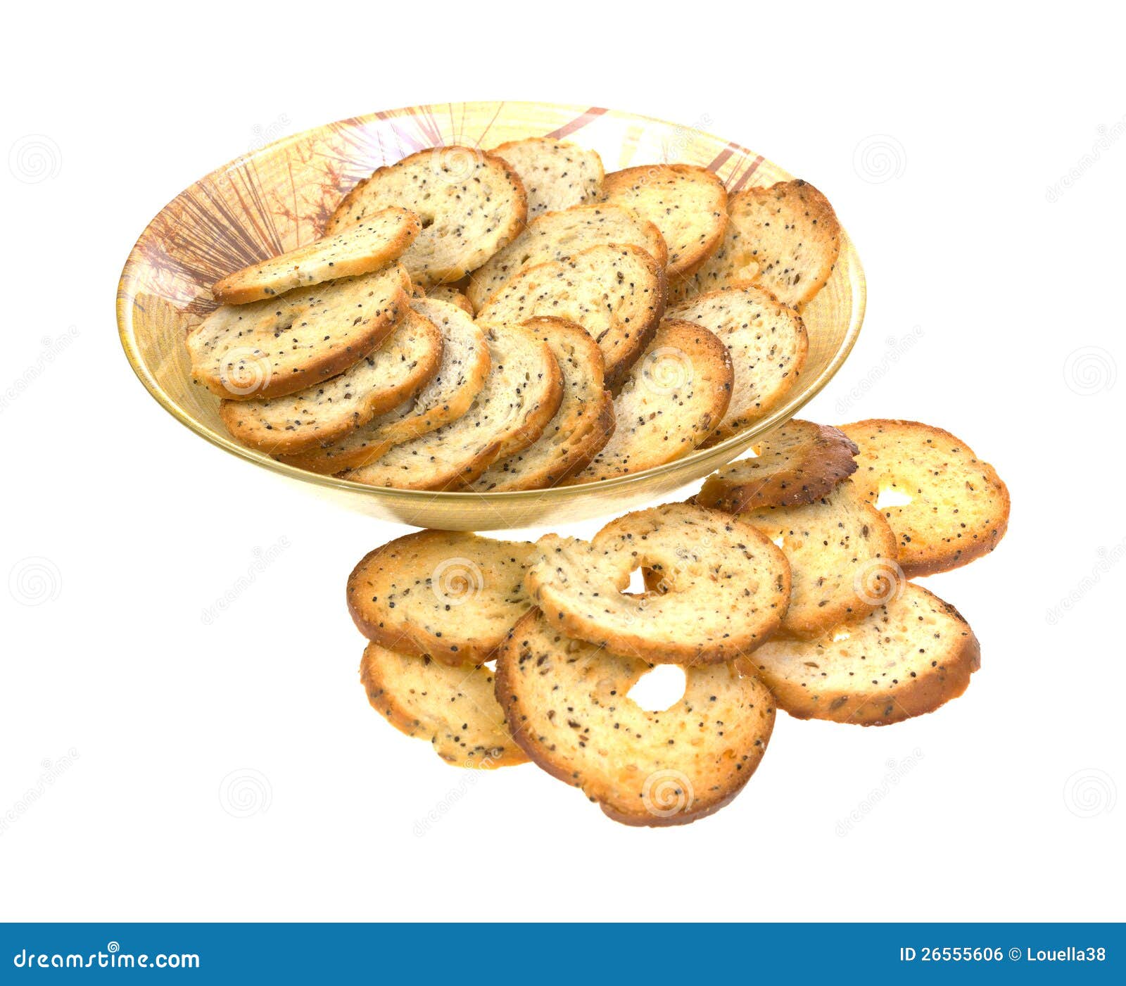 Crispy Bagel Slices and Full Dish Stock Photo - Image of texture, full ...