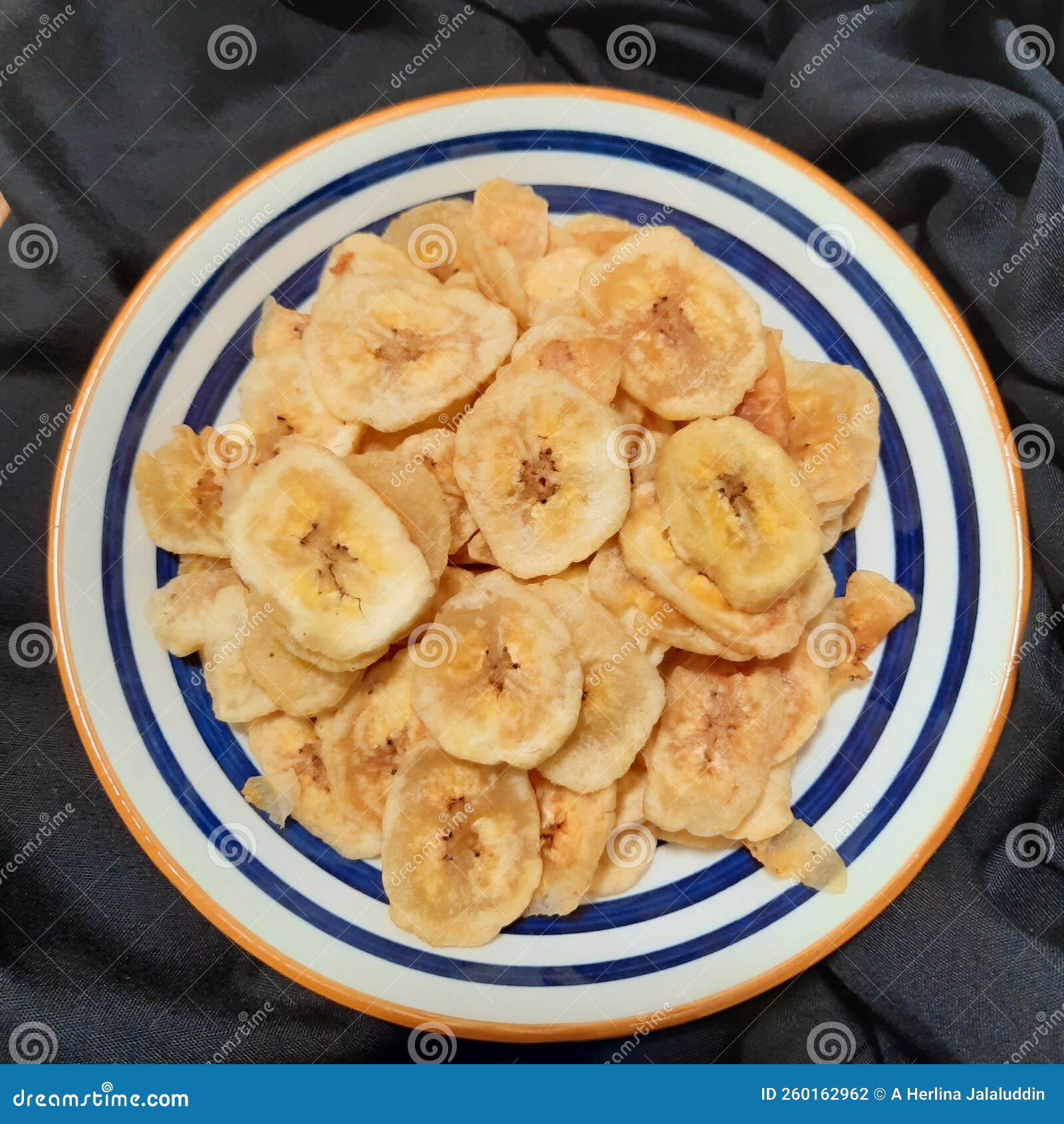 Crispy banana chips stock photo. Image of snack, meal - 260162962