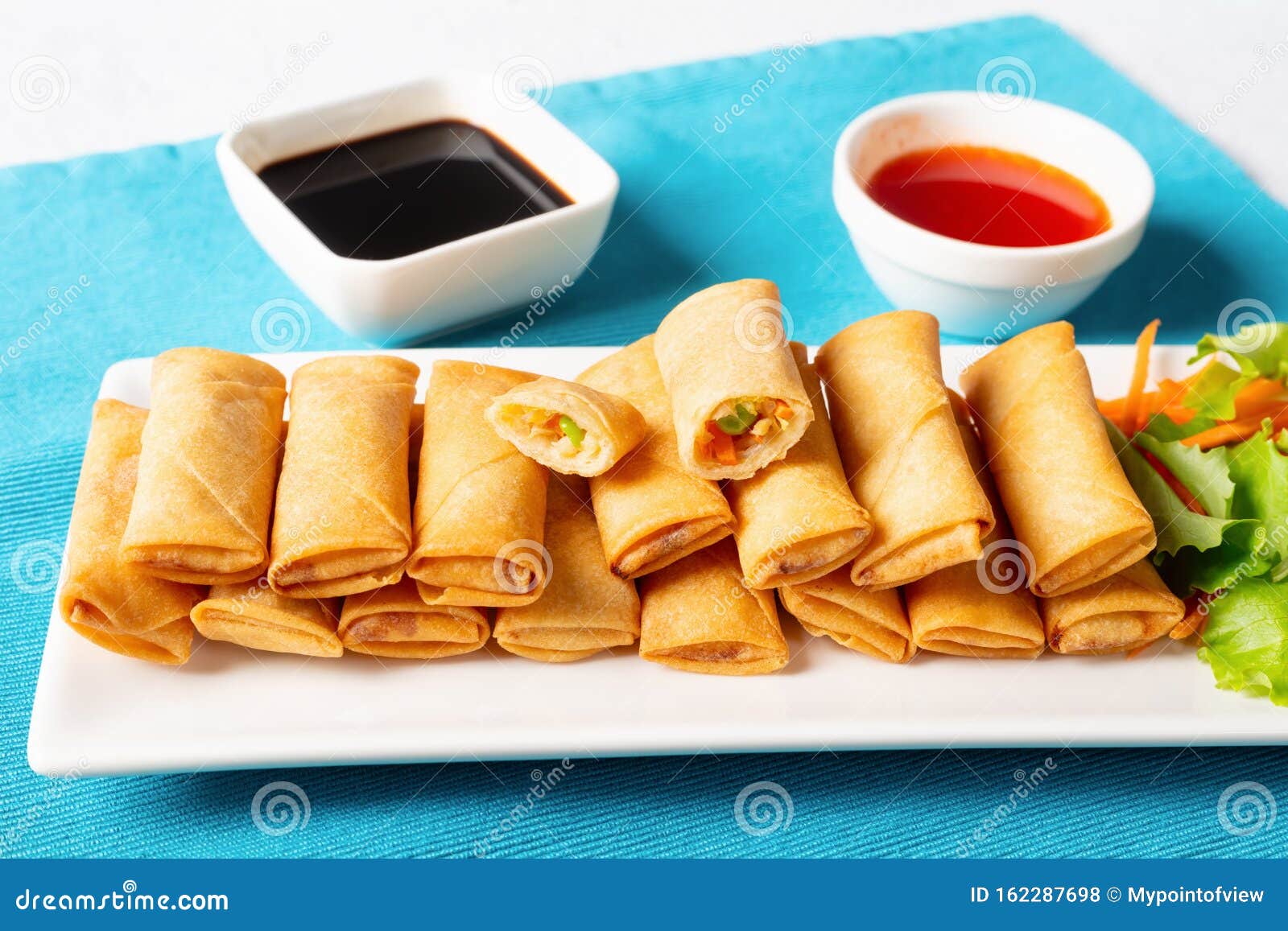 Crispy Bite Sized Chinese Spring Rolls, Close-up Royalty-Free Stock ...