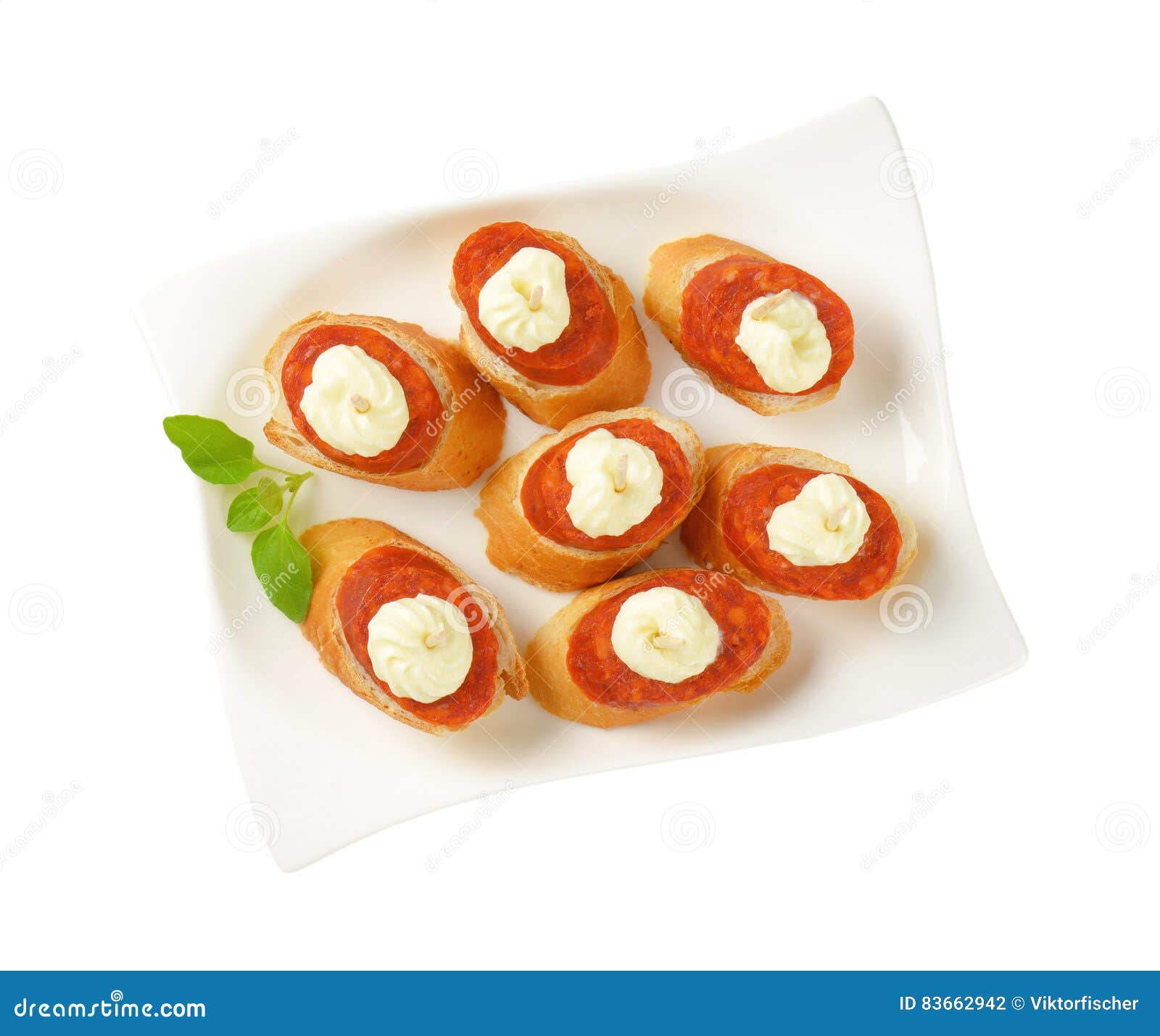 Crispy bread based canapes stock photo. Image of food - 83662942