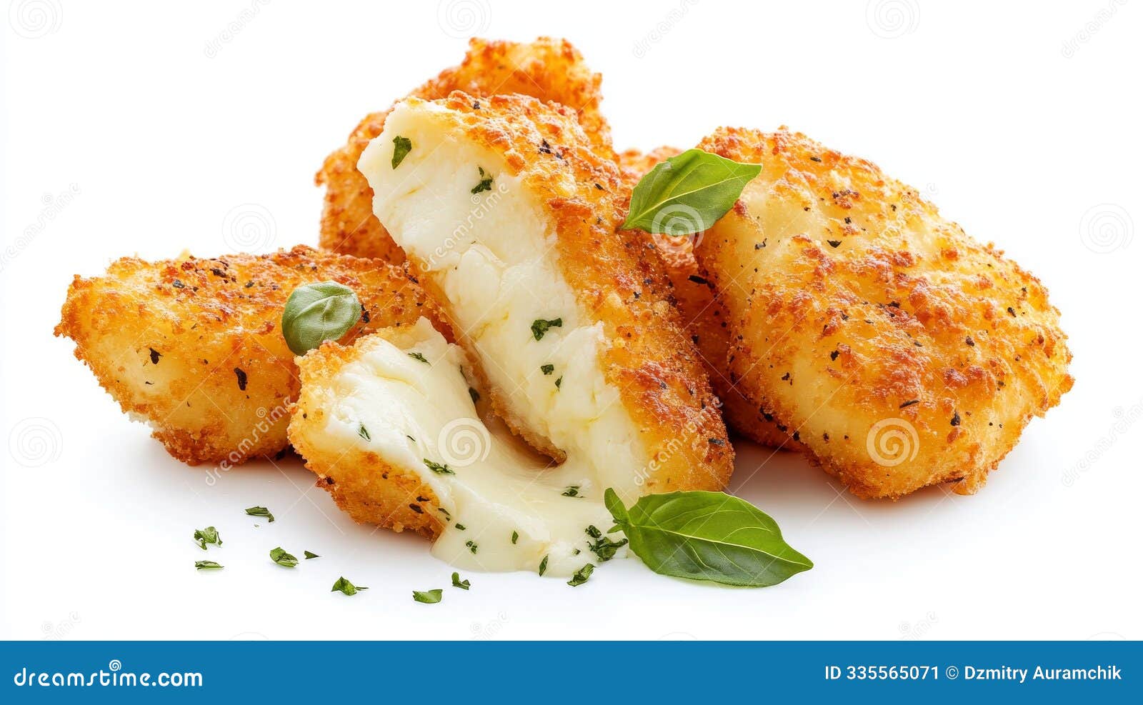 Crispy Breaded Fried Cheese Sticks with Hot Liquid Cheese Dripping Out ...