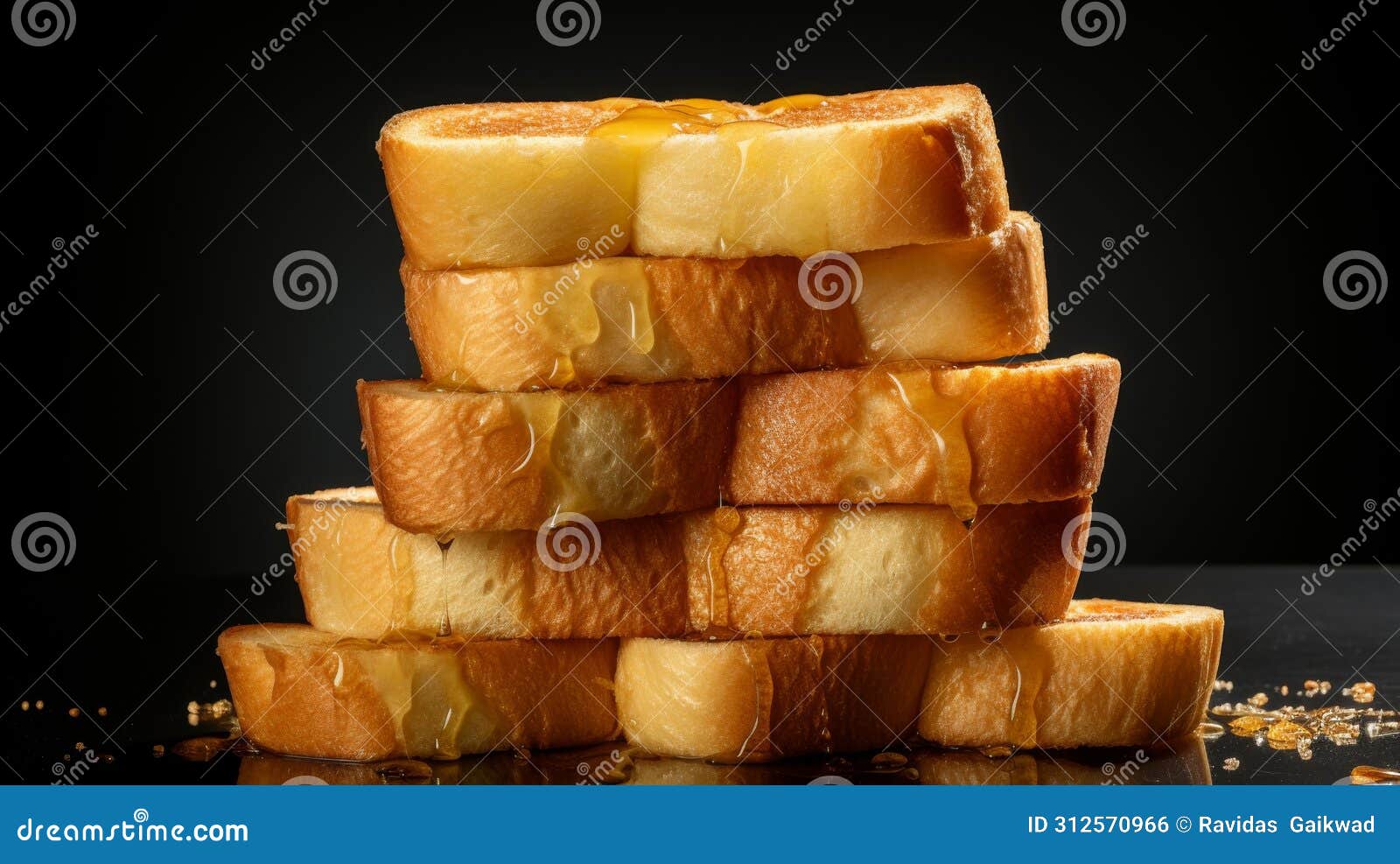 Crispy Buttered Toast Stacked for a Delightful Bite Stock Illustration ...