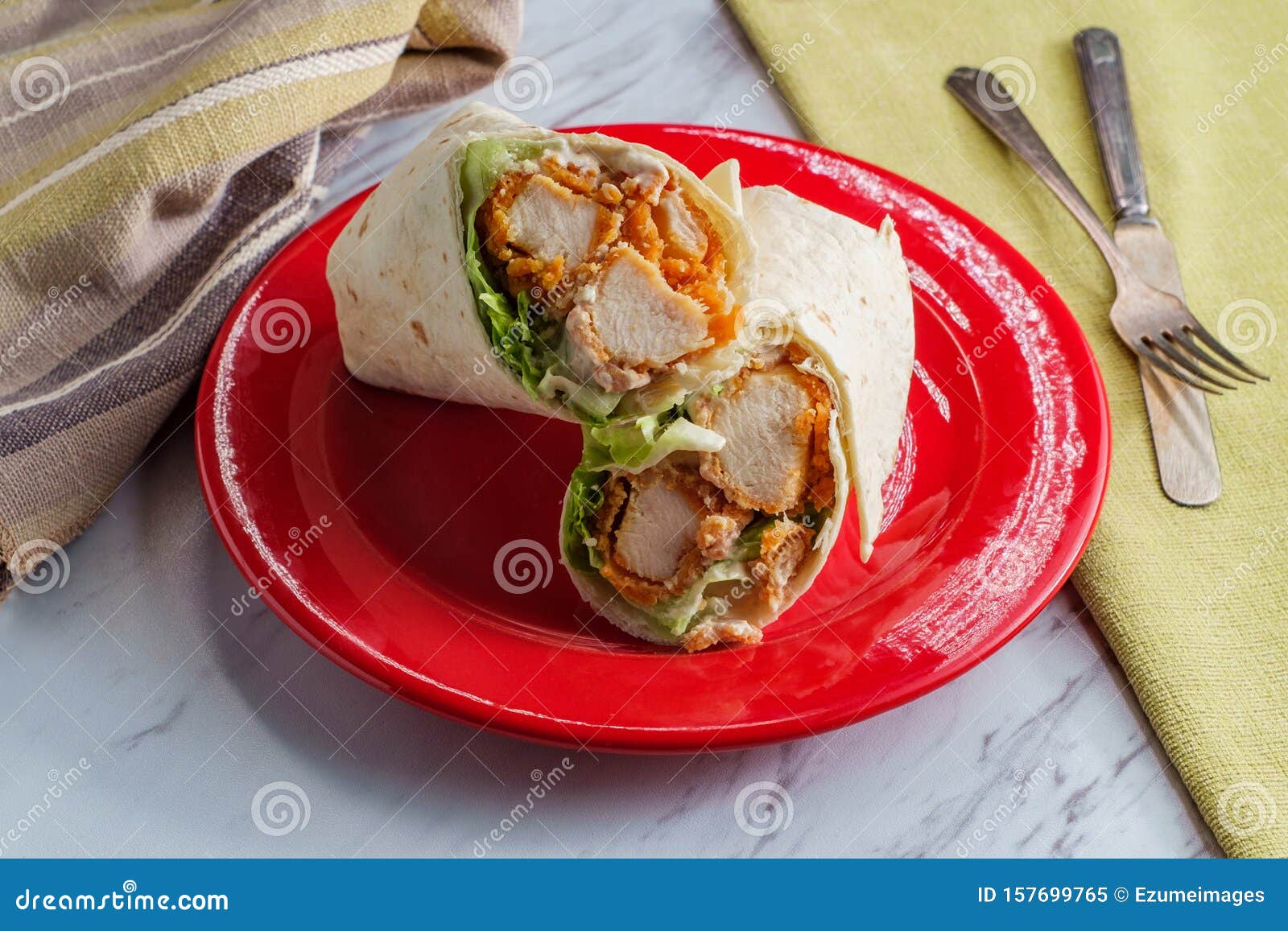 Chicken Wrap Roll Shawerma. Traditional Arabic Roll With Chicken ...