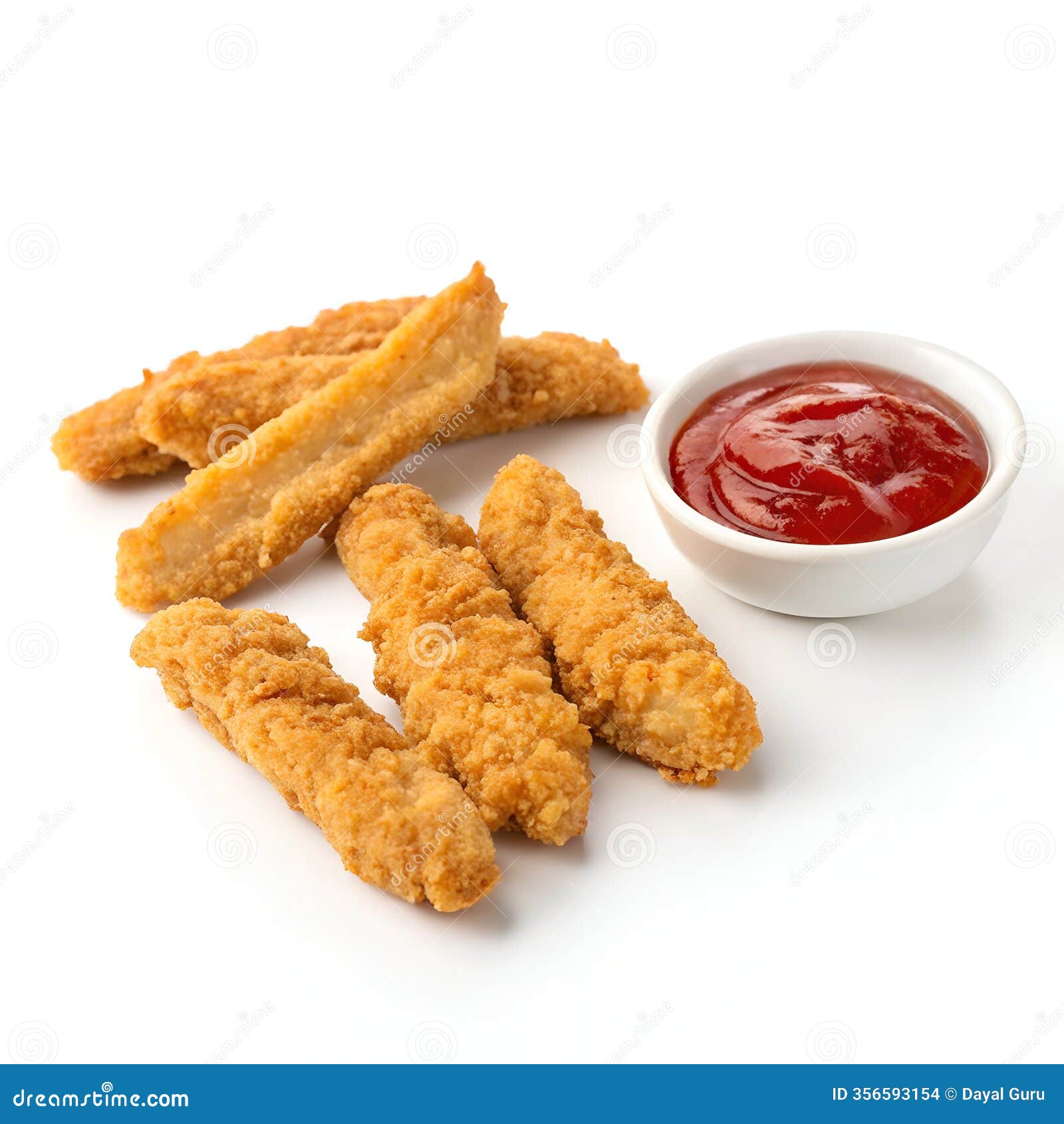 Crispy Chicken Finger Sticks with Ketchup Stock Illustration ...