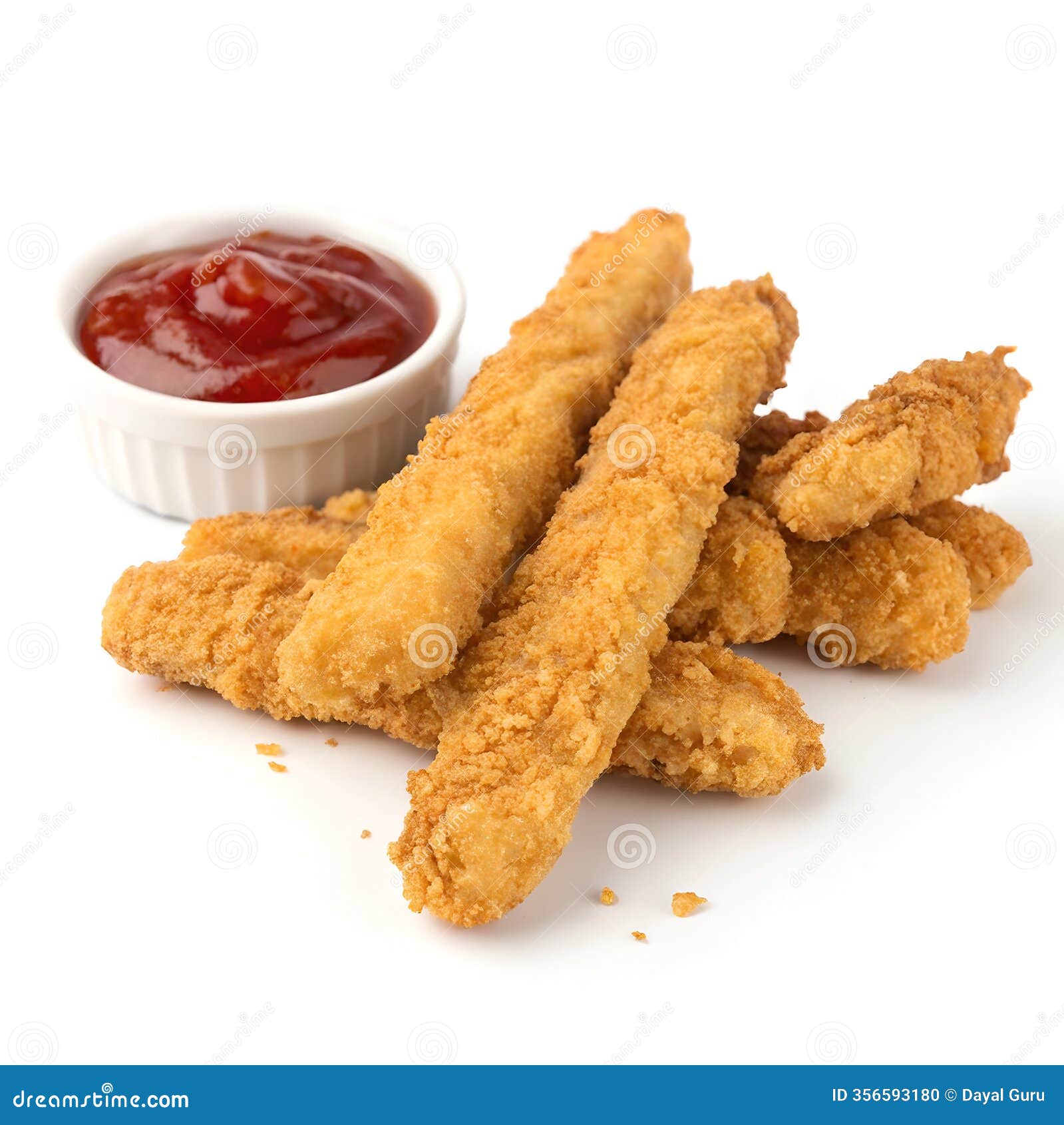 Crispy Chicken Finger Sticks with Ketchup Stock Illustration ...