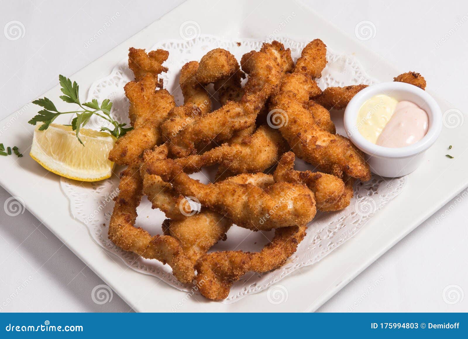 Crispy chicken fingers stock image. Image of finger - 175994803