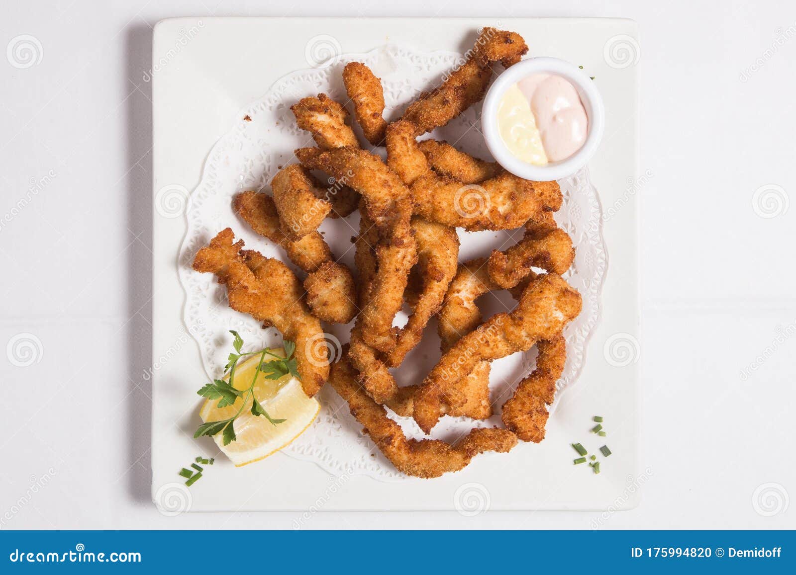 Crispy chicken fingers stock photo. Image of fingers - 175994820