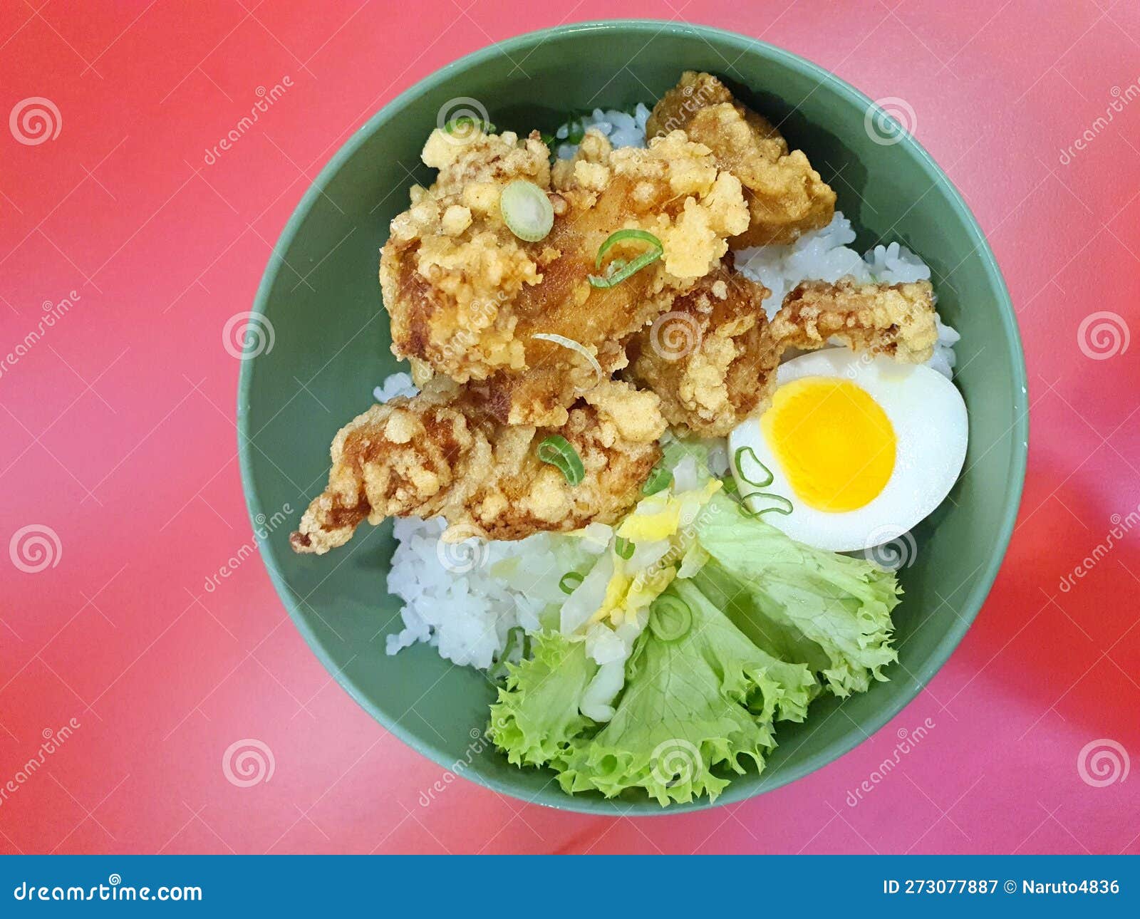 Crispy Chicken Karaage Served With Rice Stock Image Image Of Delicious Lunch 273077887