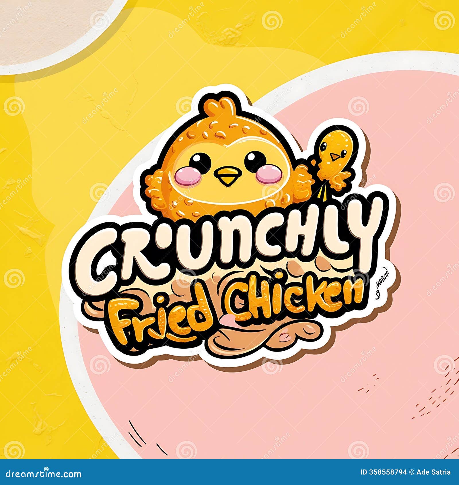 Whimsical Crispy Chicken Emblem a Delightful Fusion of Cartoon and ...