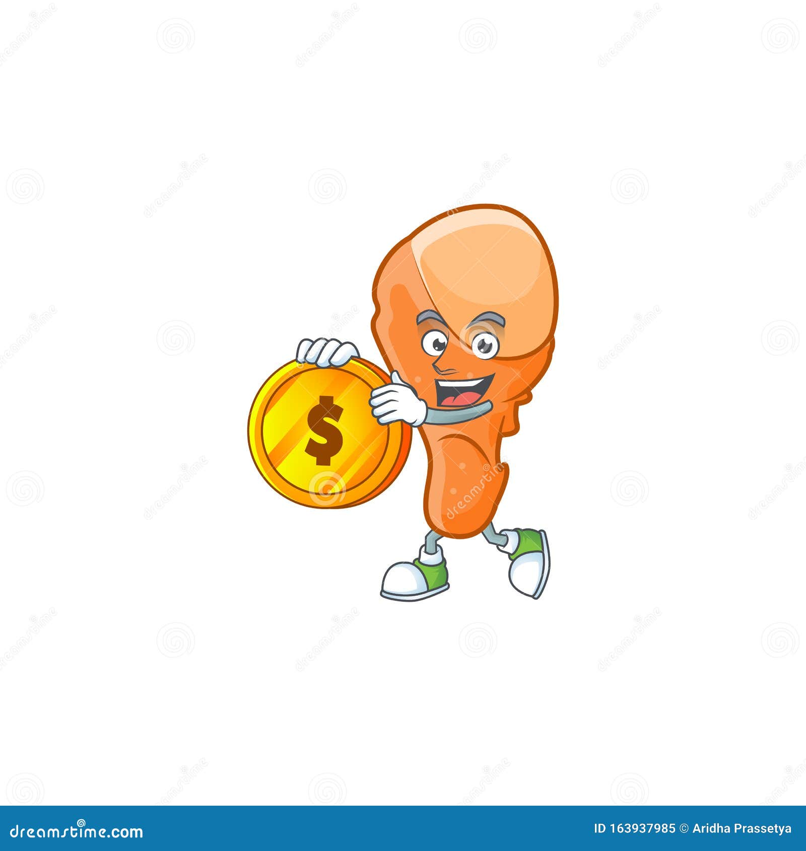 Bring Coin Cartoon Sweet Blueberry Character On White Background ...