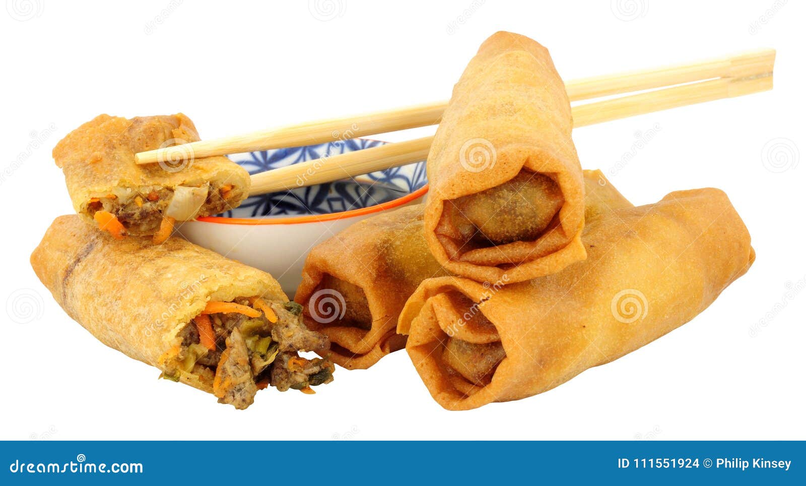 Crispy Chinese Duck Filled Spring Rolls Stock Photo - Image of ...