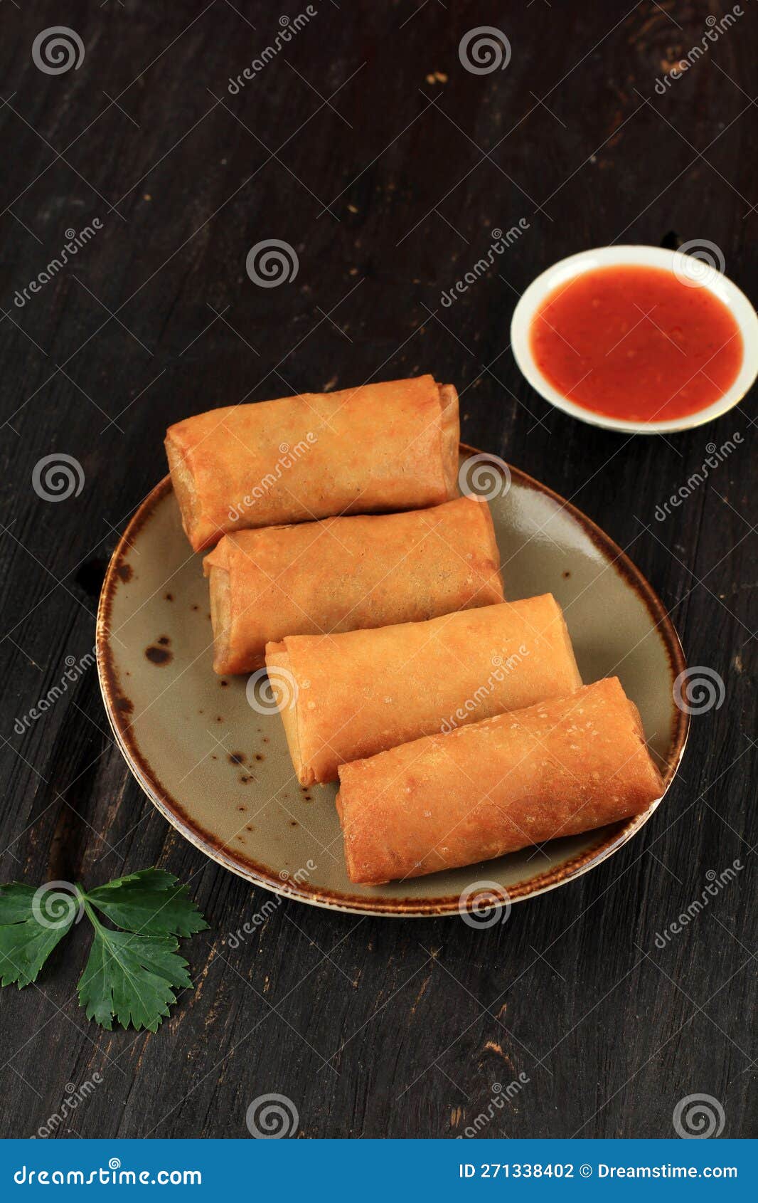 Crispy Chinese Spring Roll stock photo. Image of crispy - 271338402