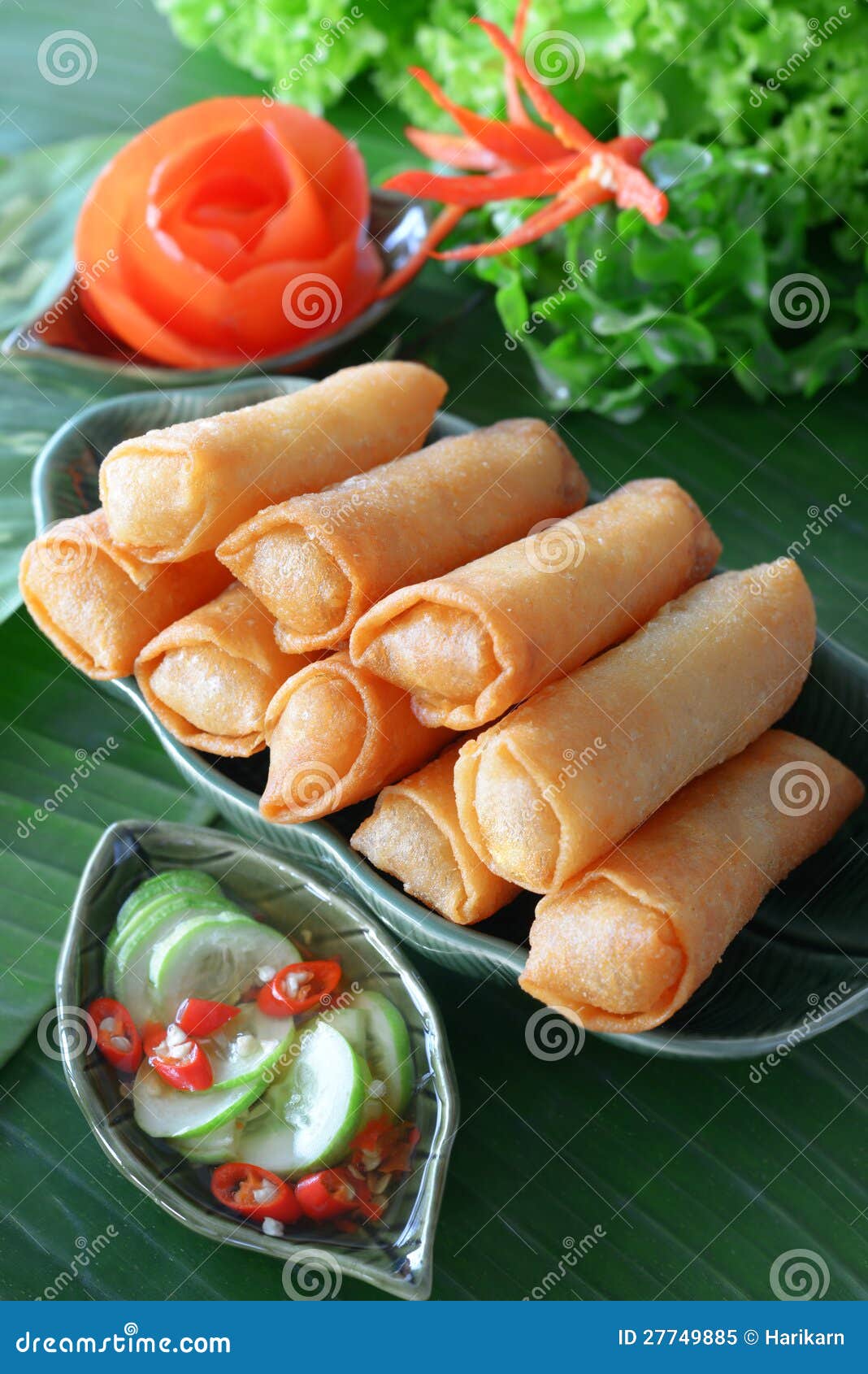 Crispy Chinese Traditional Spring Rolls Food Stock Image - Image of ...
