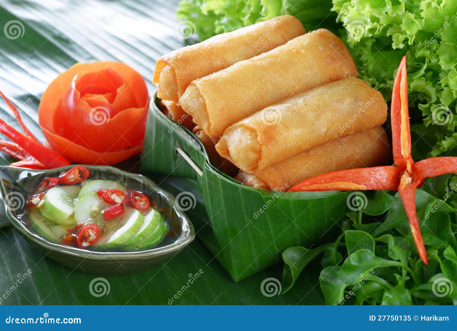 Crispy Chinese Traditional Spring Rolls Food Stock Image - Image of ...