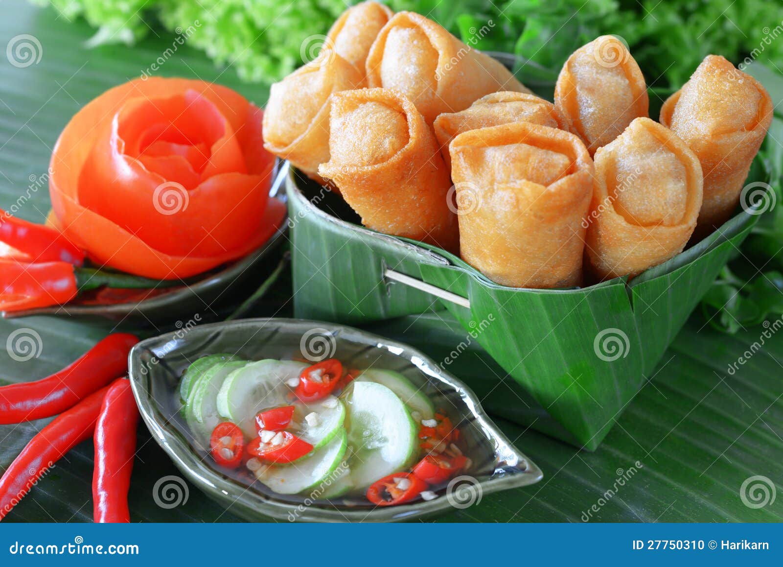 Crispy Chinese Traditional Spring Rolls Food Stock Photo - Image of ...
