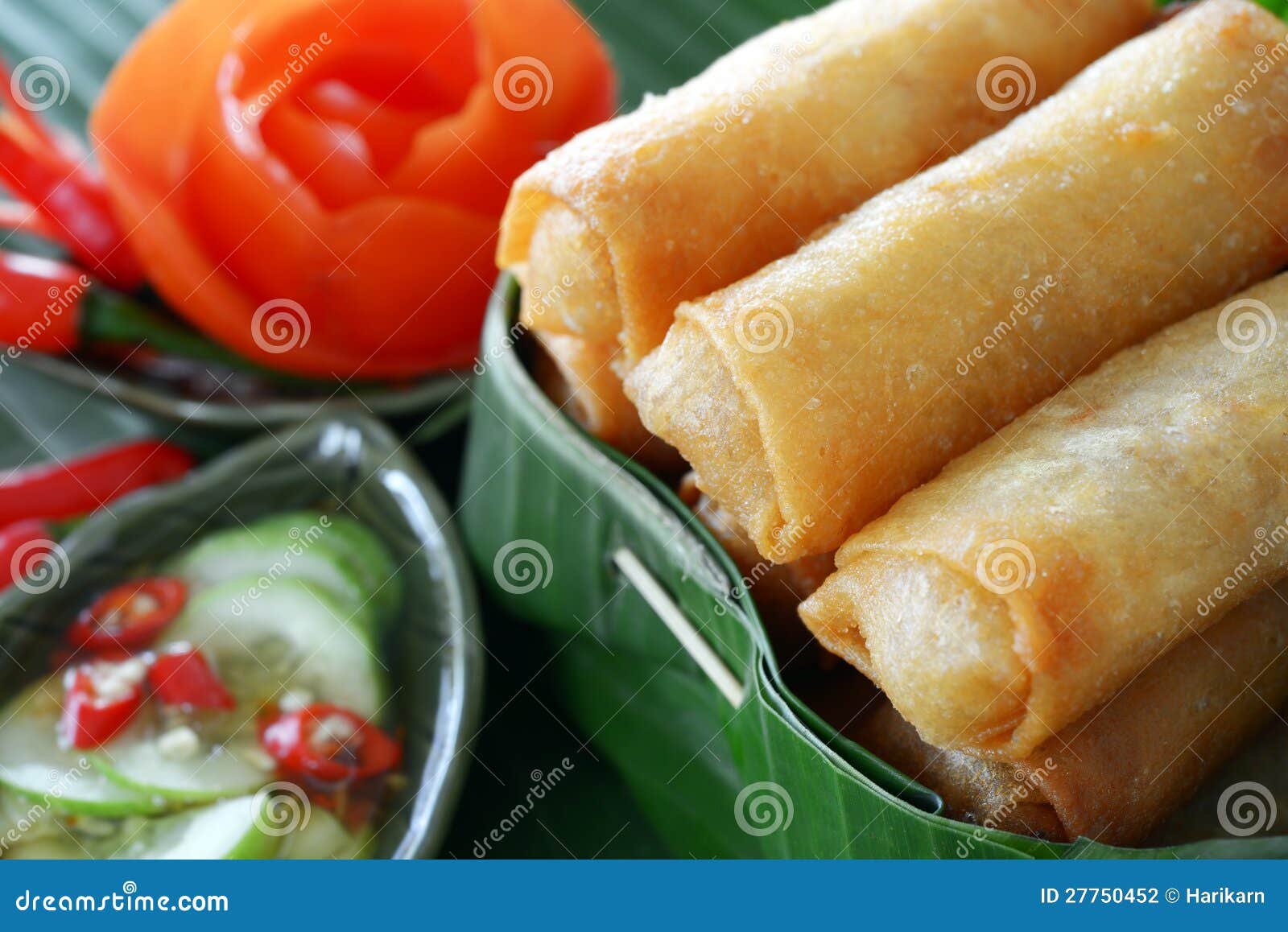 Crispy Chinese Traditional Spring Rolls Food Stock Photo - Image of ...