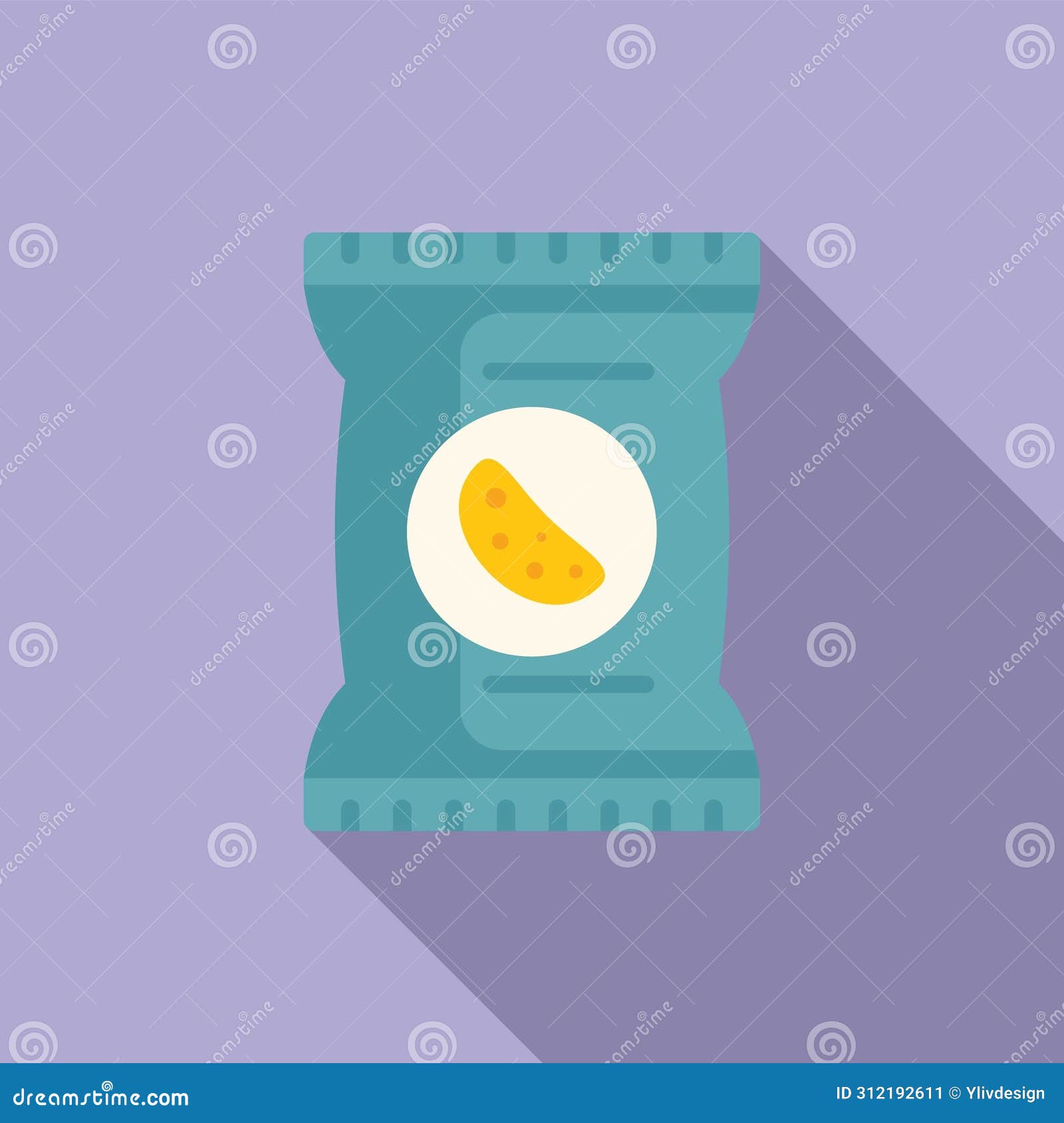 Crispy Chips Food Icon Flat Vector. Snack Pack Stock Vector ...