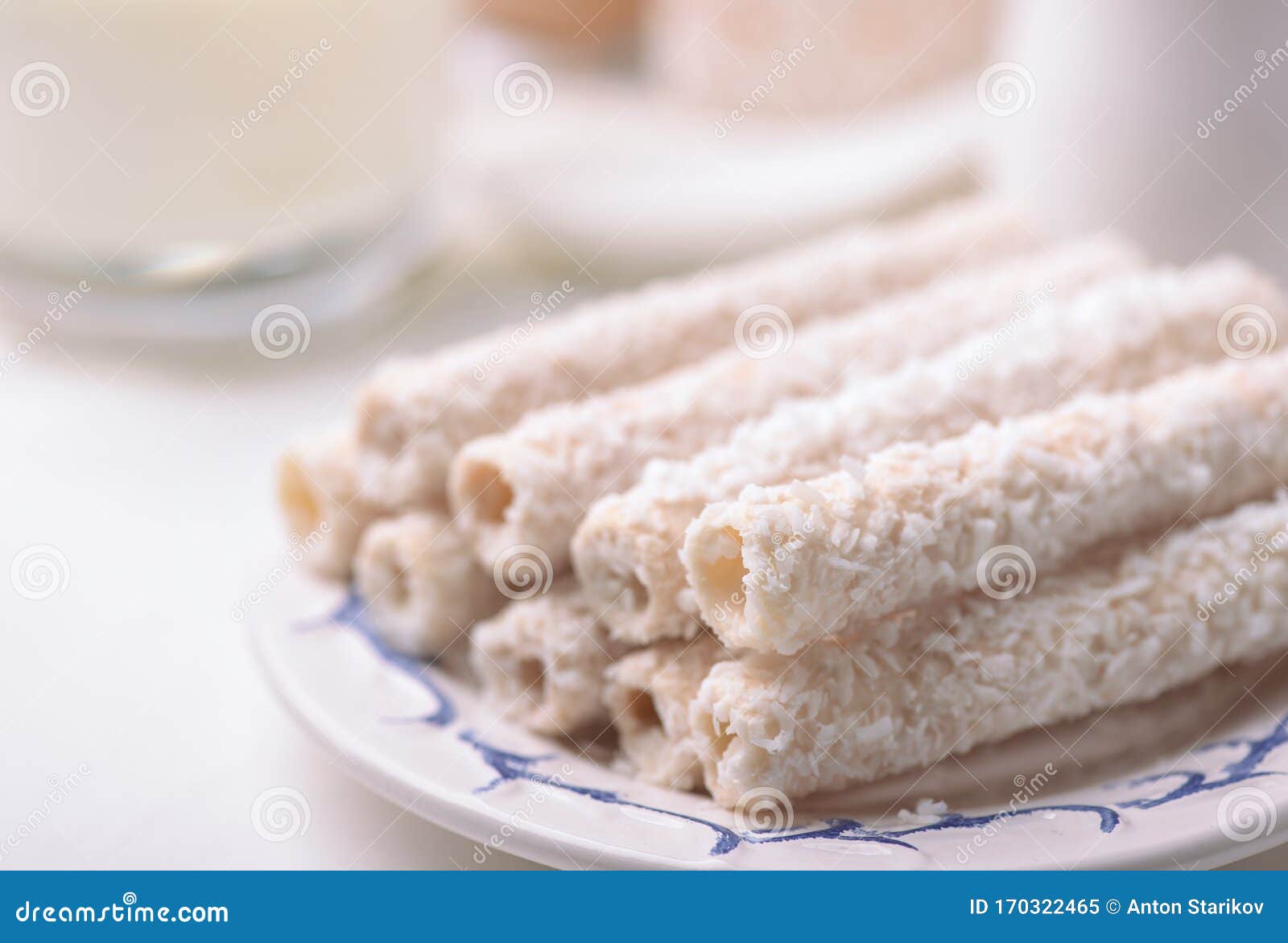 Crispy Coconut Wafer Rolls Royalty-Free Stock Photo | CartoonDealer.com ...