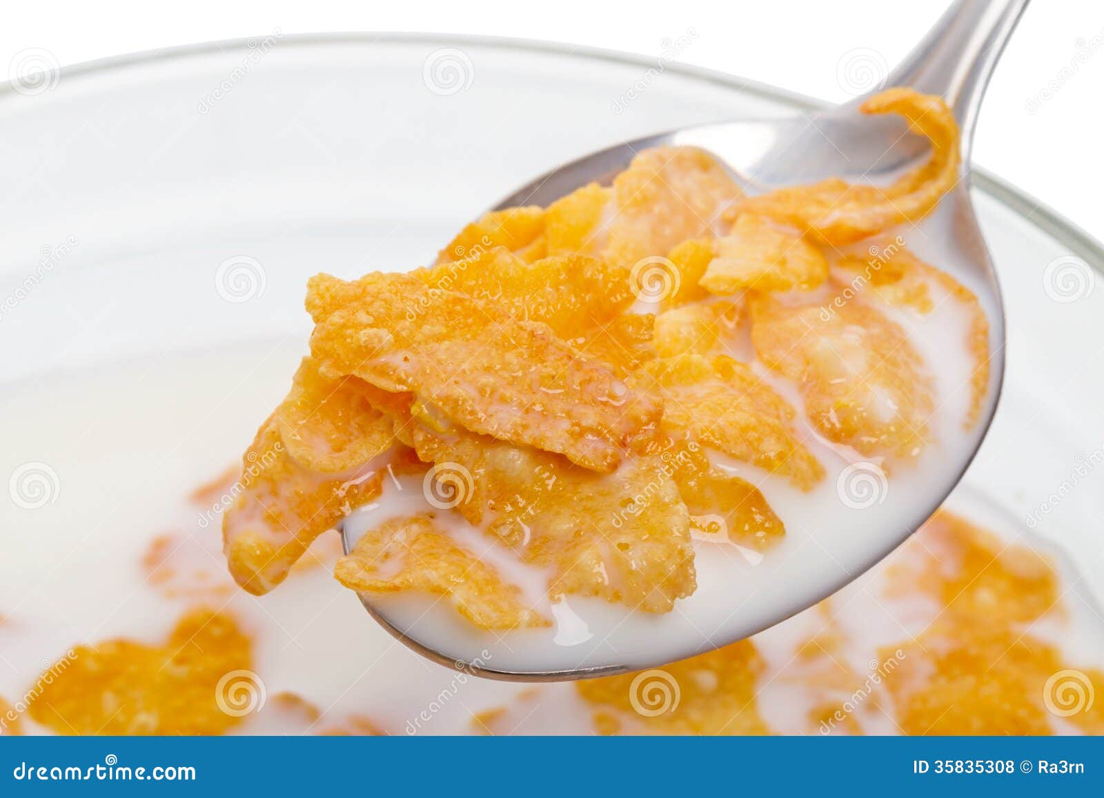 Crispy Corn Flakes with Milk Stock Photo - Image of food, cornflakes ...