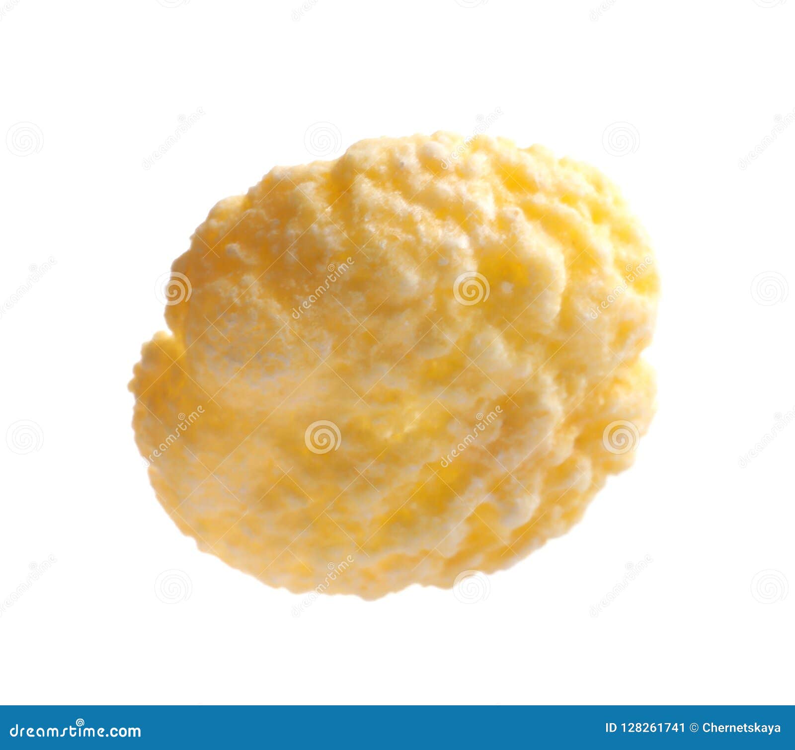 Single Cornflake On A Plate. Symbol Of Famines And Poverty.Isolated On ...
