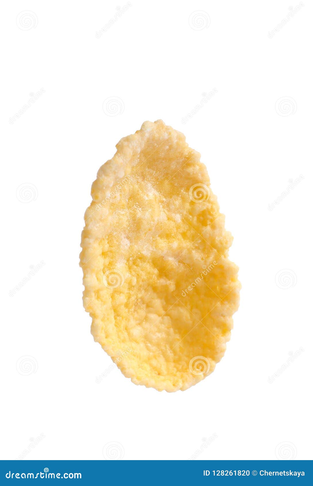 Single Cornflake On A Plate. Symbol Of Famines And Poverty.Isolated On ...